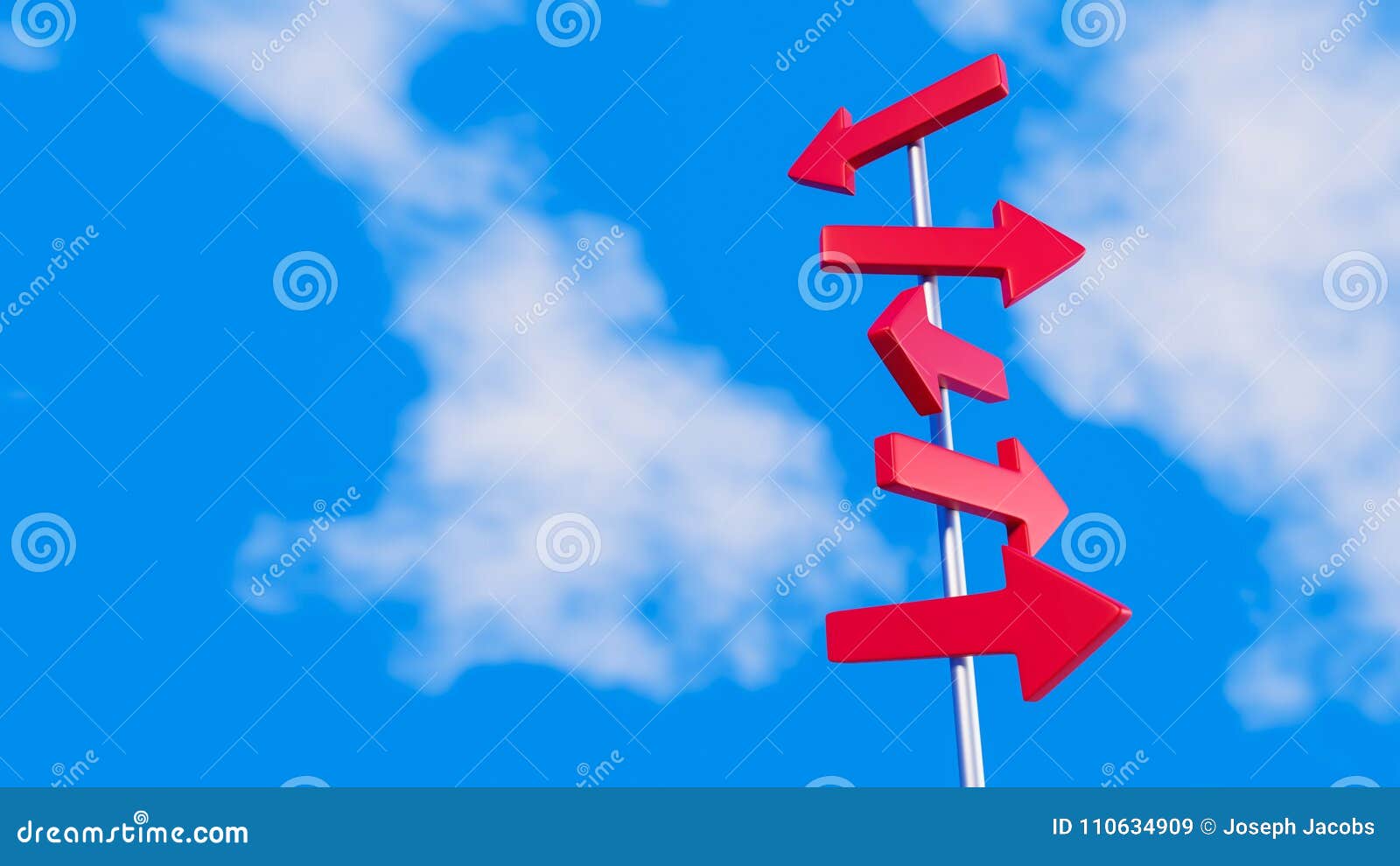 Red arrows on signpost stock illustration. Illustration of signpost ...