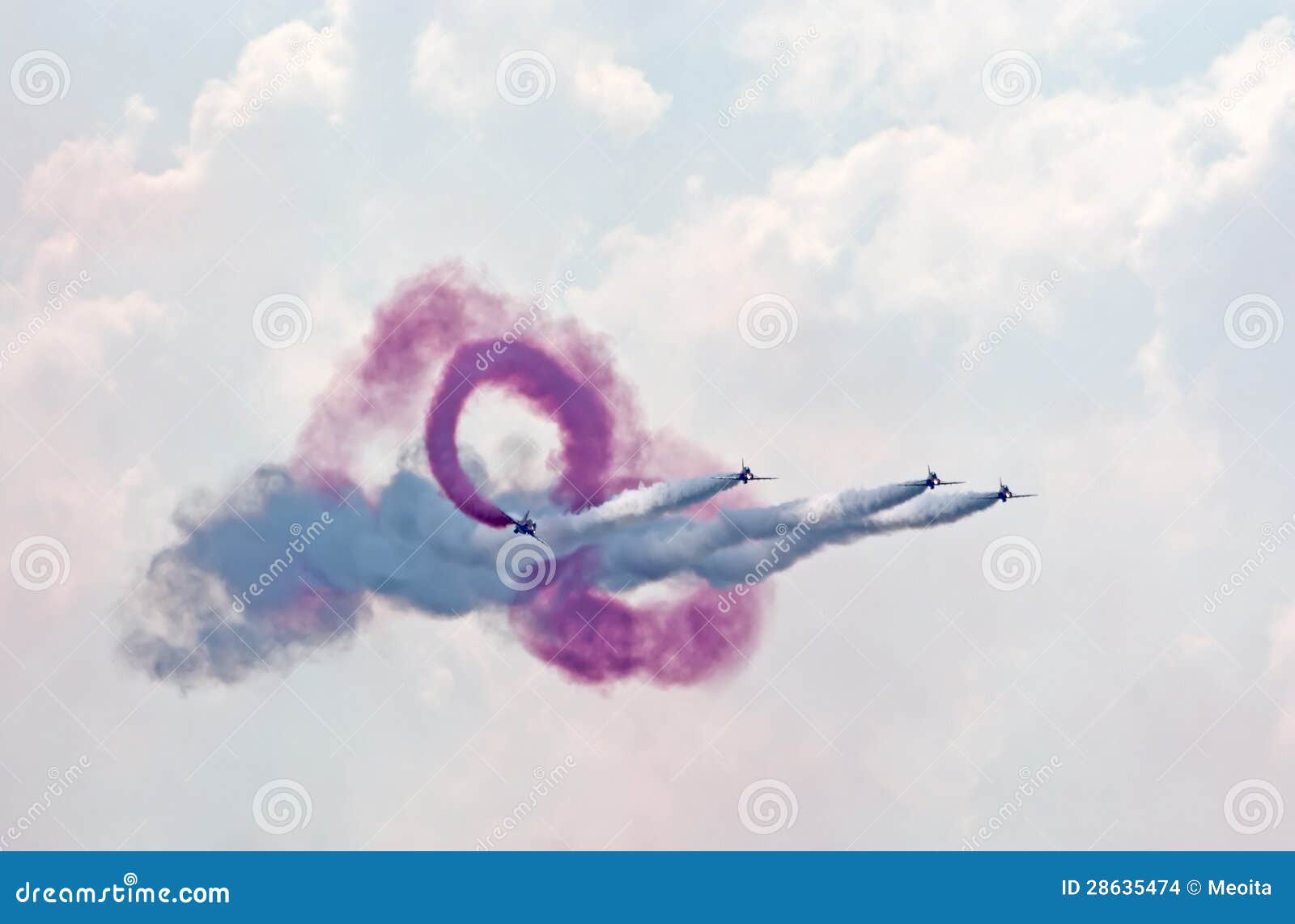 Red Arrows Team Demonstrates Infinity Break Editorial Stock Image ...