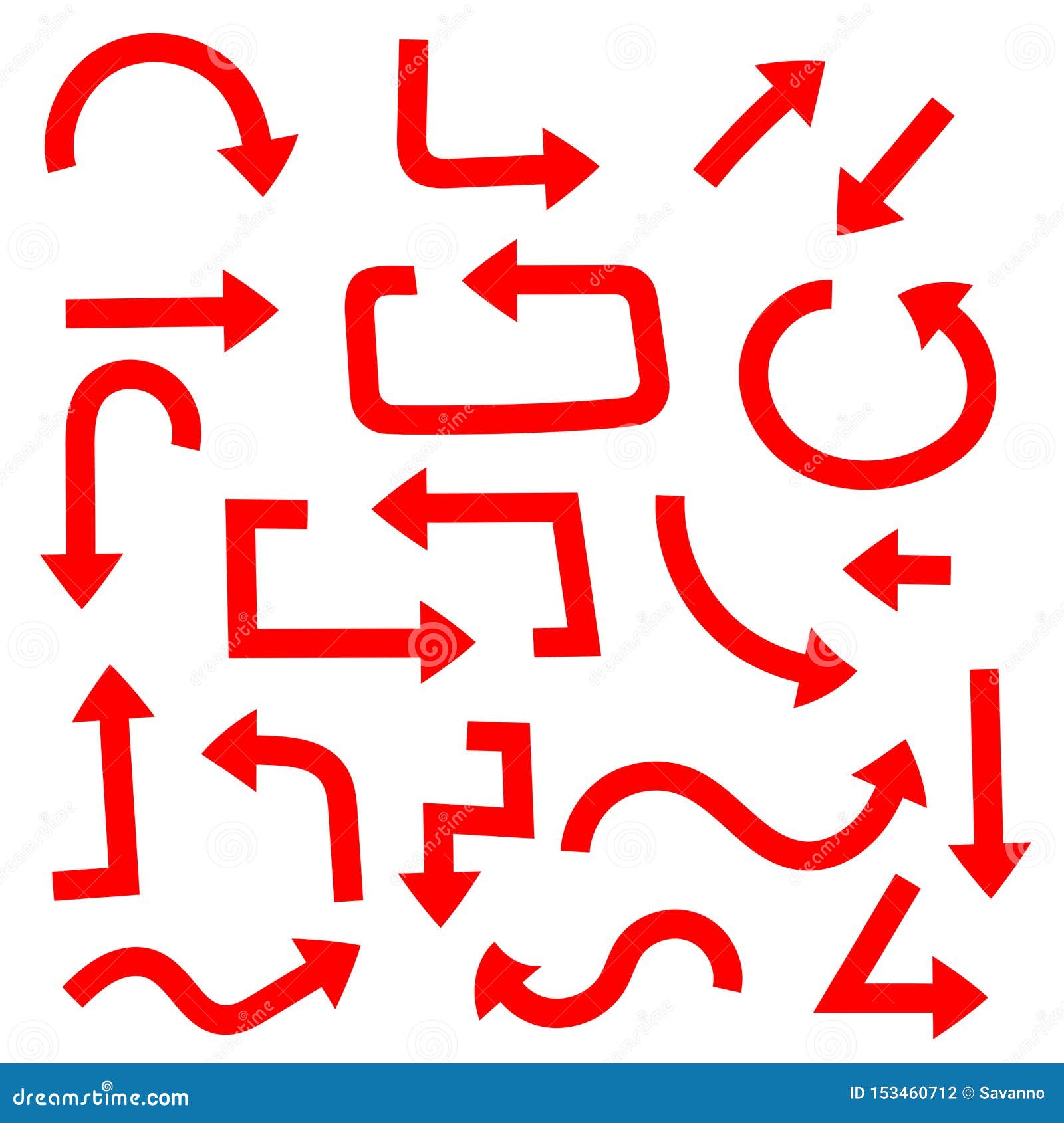 Red arrows stock vector. Illustration of graphic, drawn - 153460712