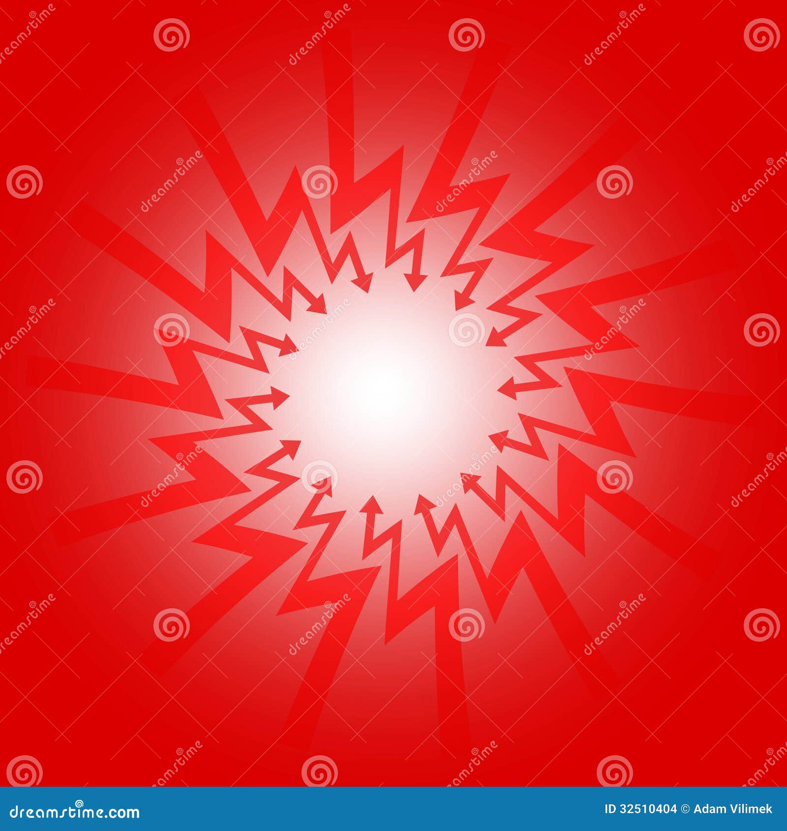 Red Arrows in Zigzag Midpoint Composition Stock Illustration ...