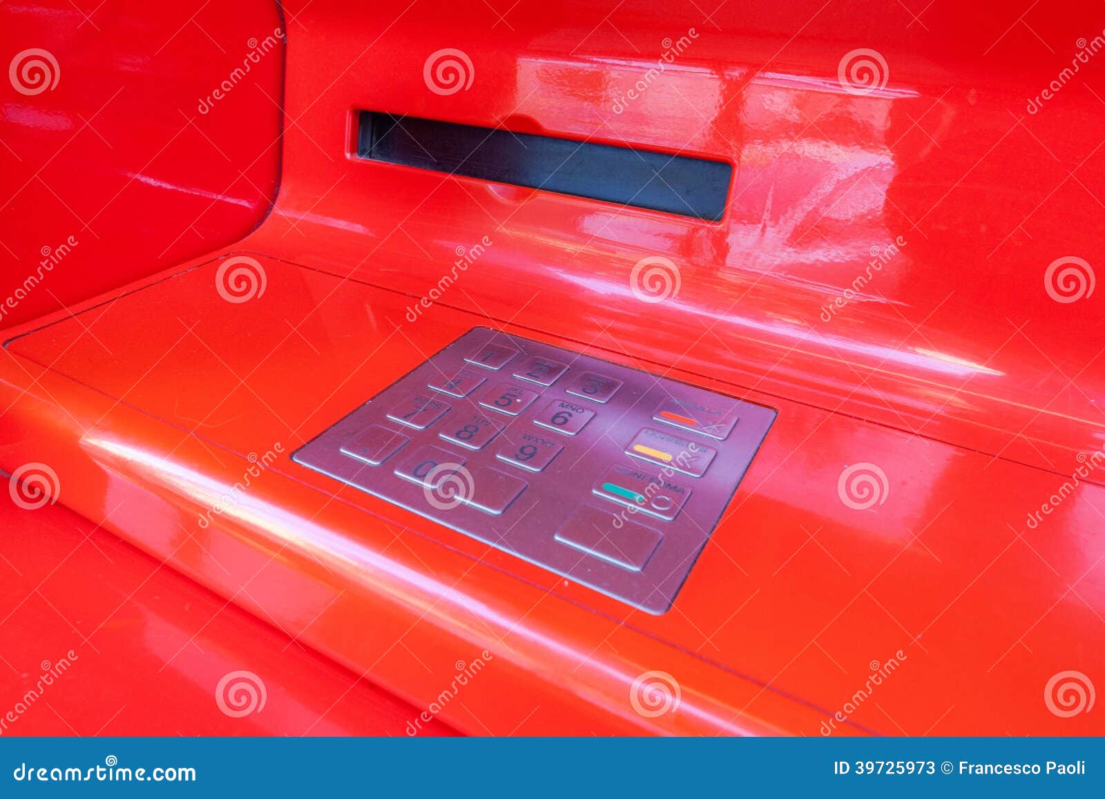 Red ATM Machine detail stock image. Image of bank, credit - 39725973