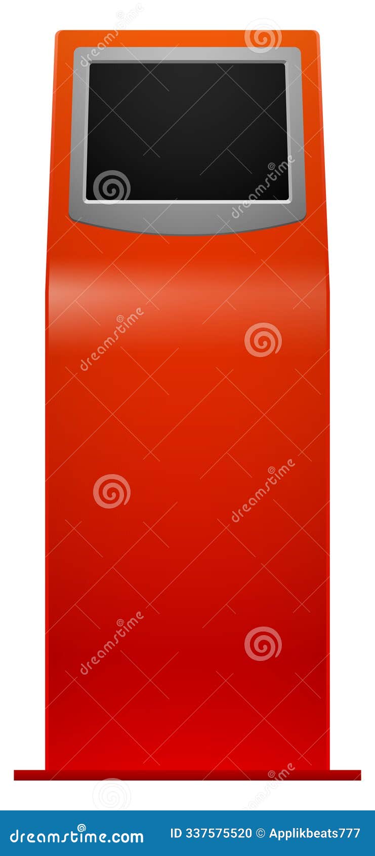 Red Atm Mockup. Realistic Bank Screen Machine Stock Illustration ...