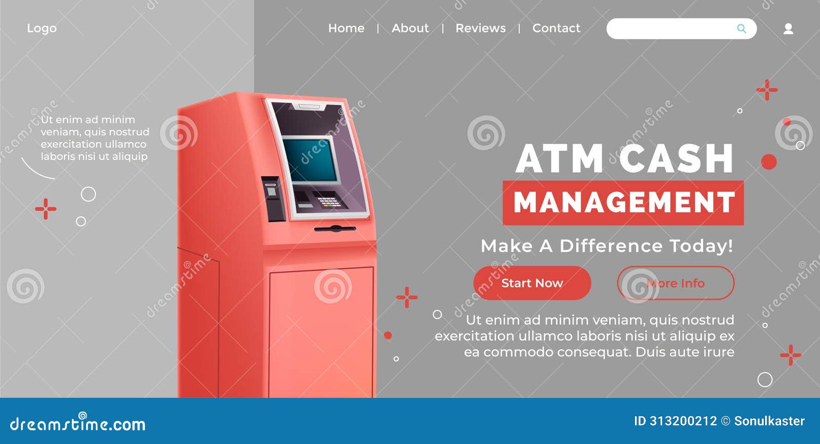 Red ATM Web Banner Design stock vector. Illustration of banner - 313200212