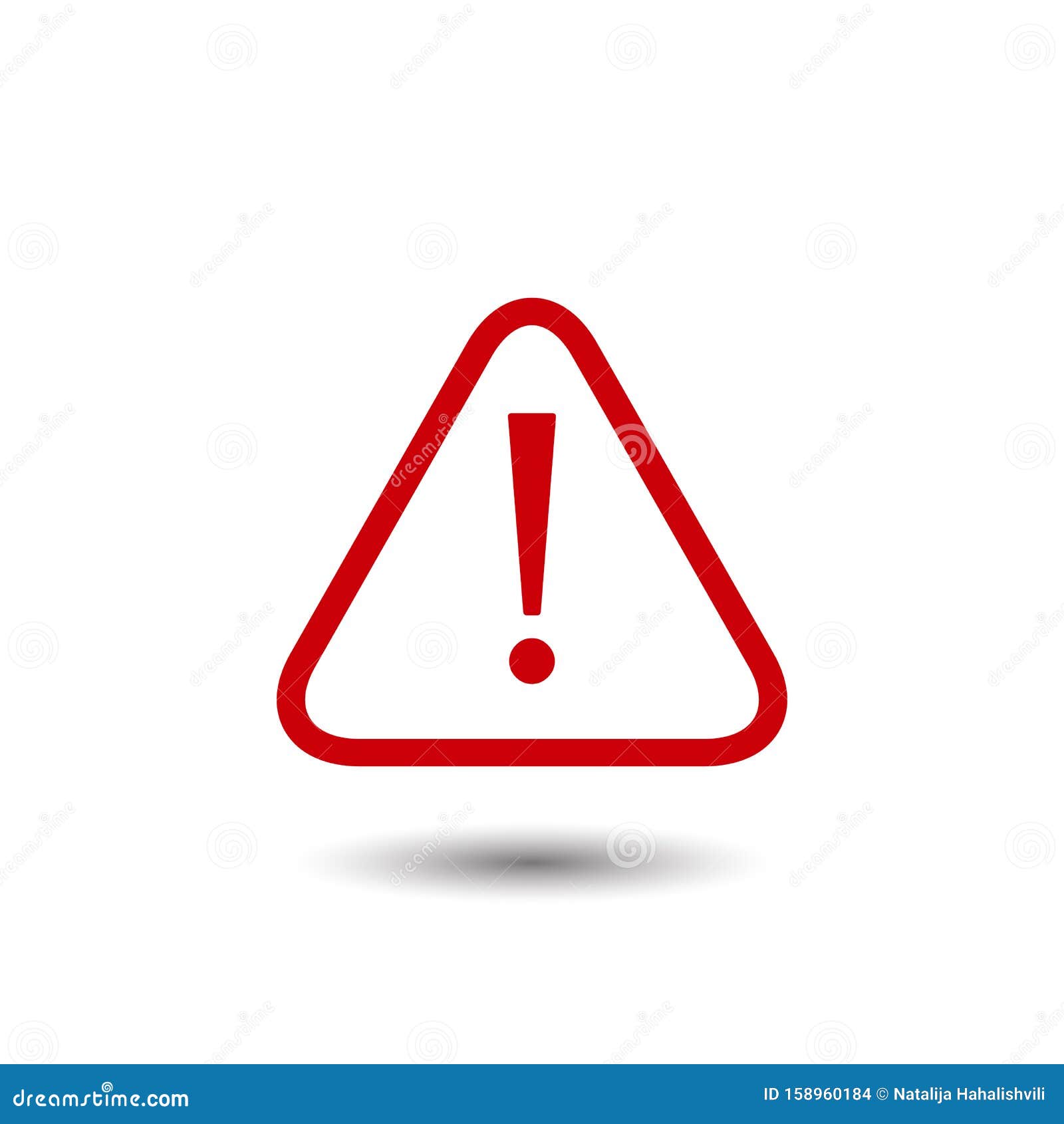 Red Attention Sign Icon in Trendy Flat Vector Stock Vector ...