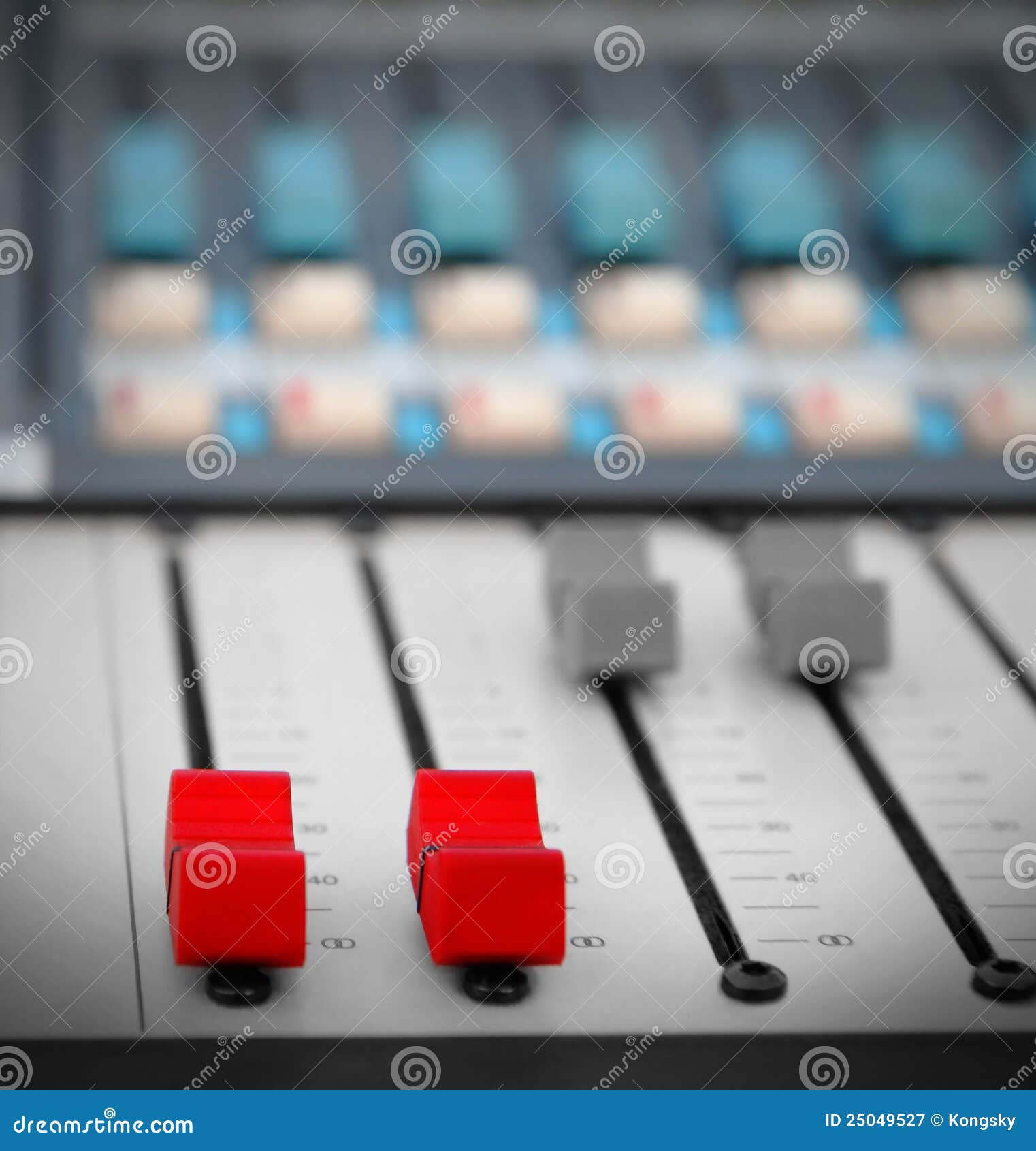Red audio sound mixer stock image. Image of frequency - 25049527