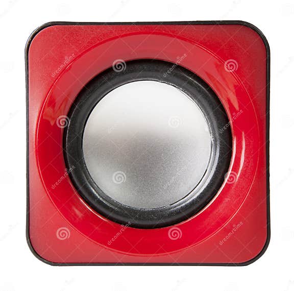 Red Audio Speaker Isolated on White Stock Image - Image of radio, power ...