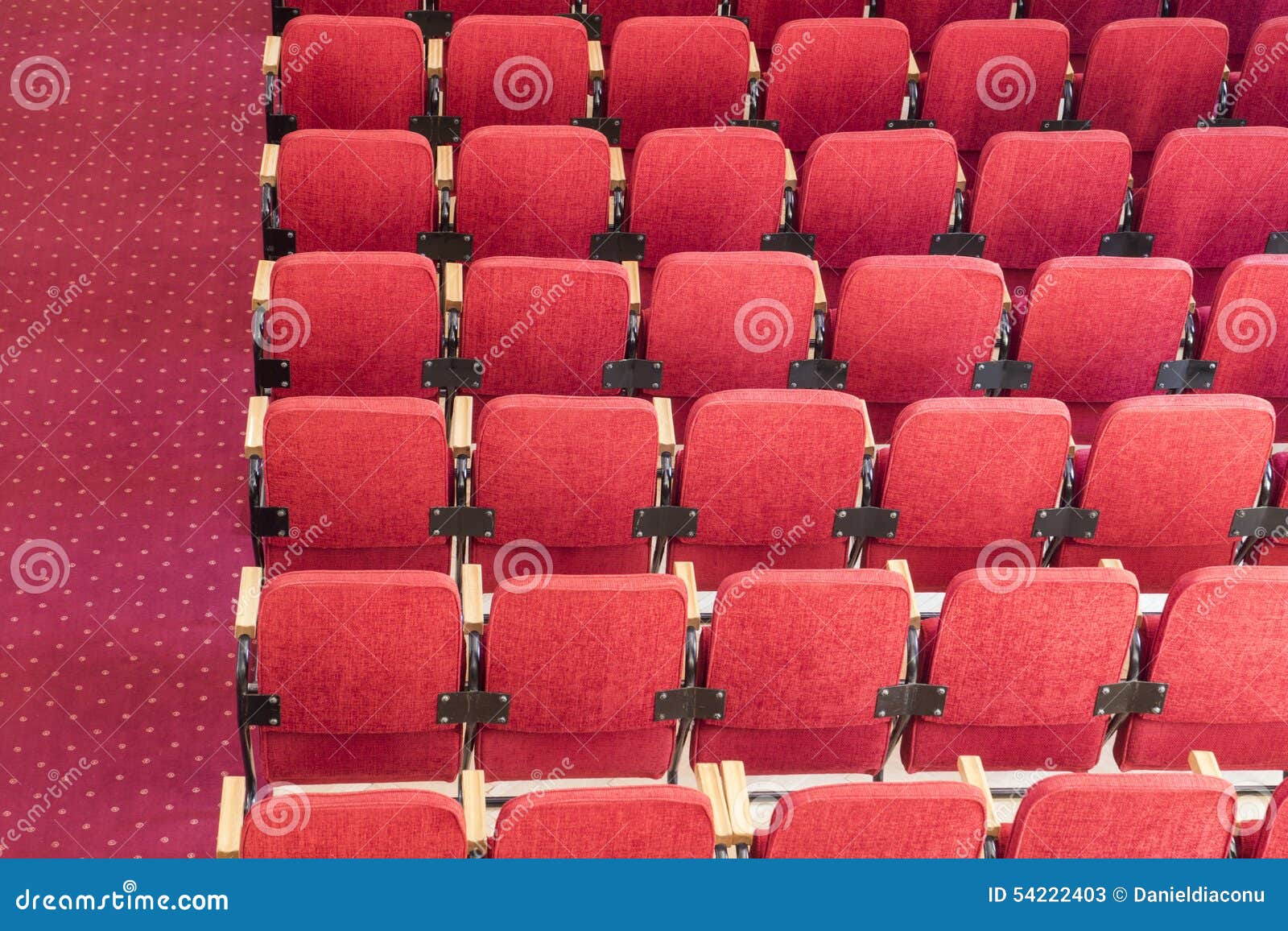 Red auditorium chairs stock image. Image of white, musical - 54222403