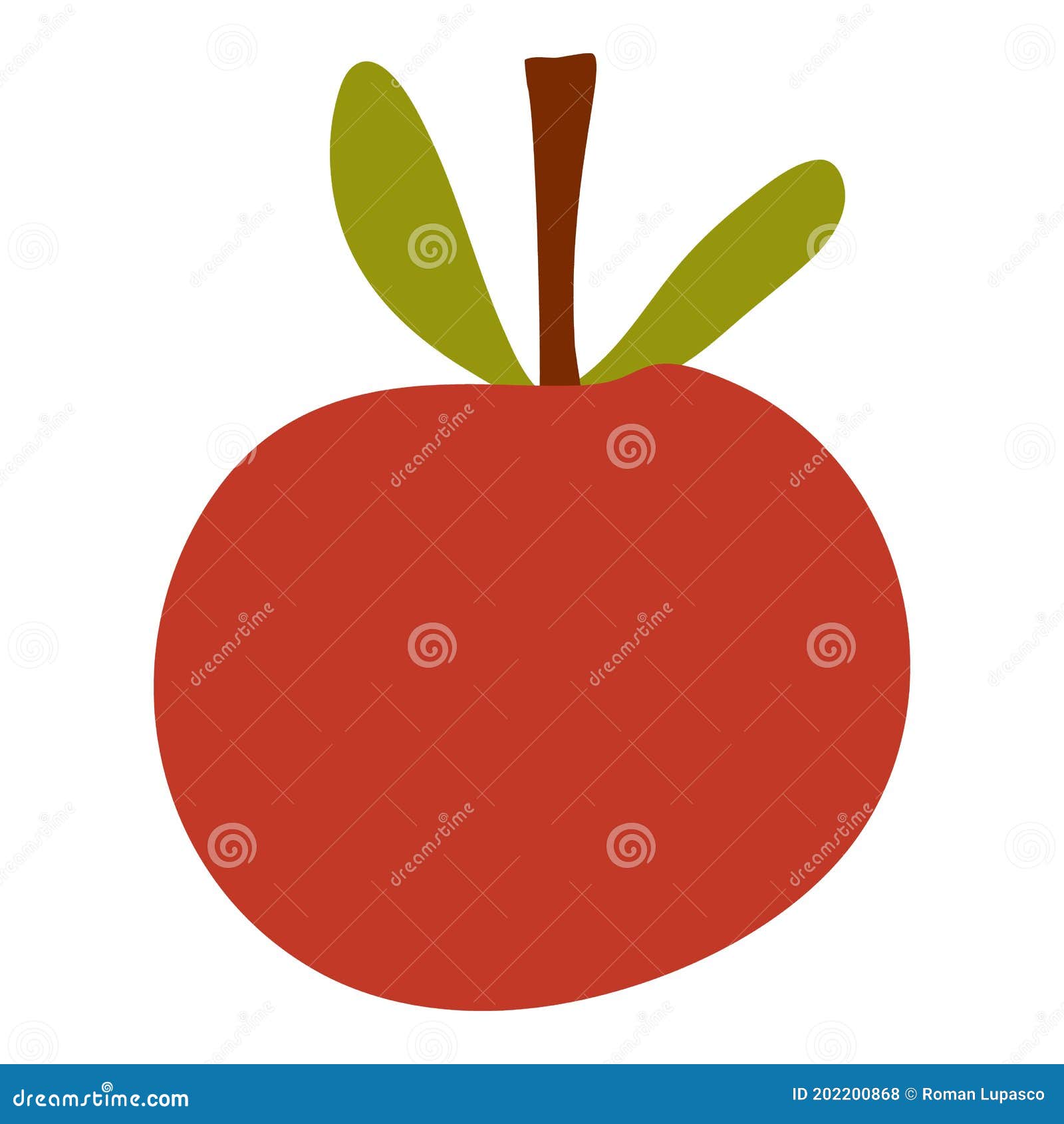 Red Autumn Apple Icon, Cartoon and Flat Style Stock Vector ...