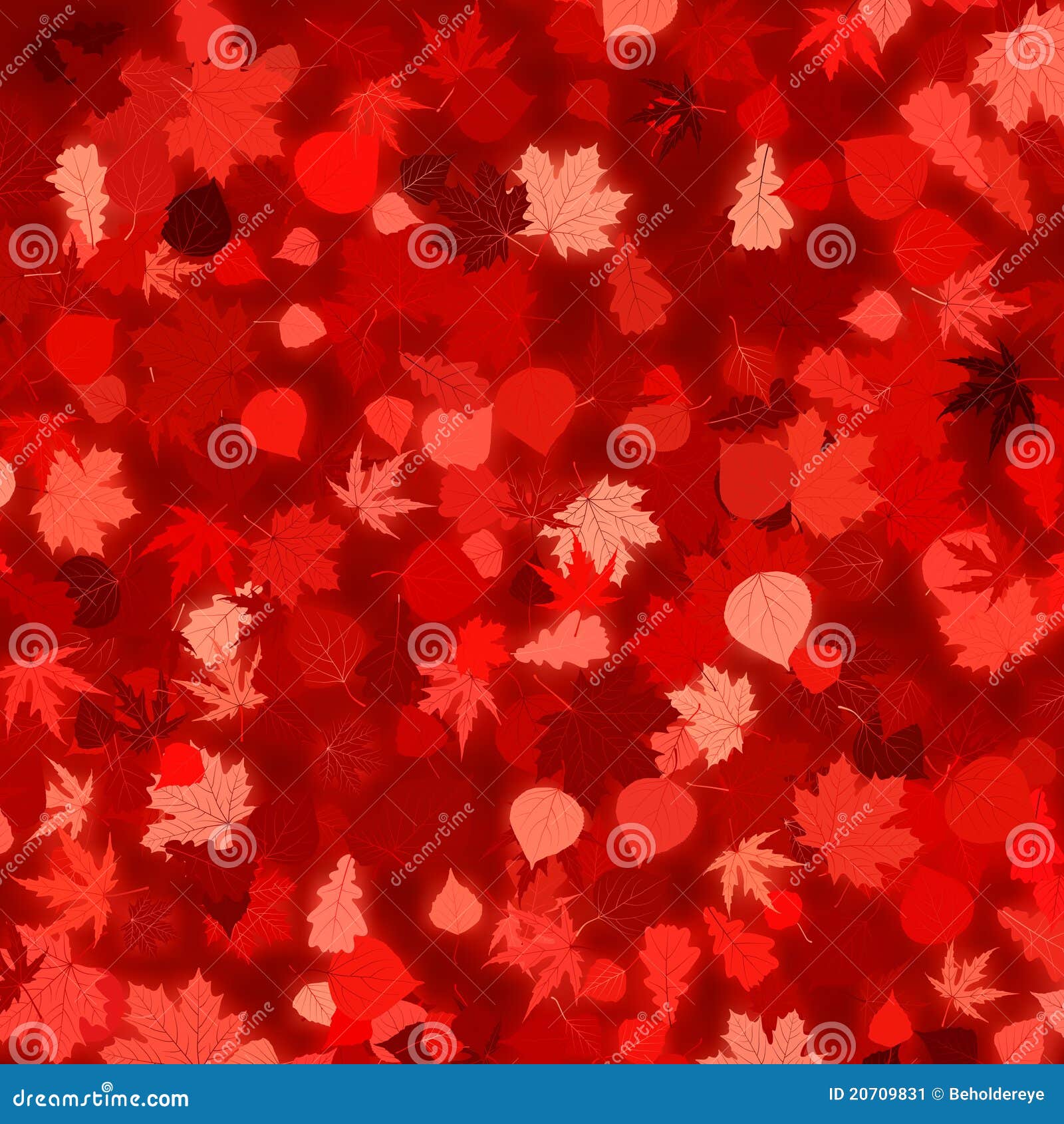 Red Autumn Background with Leaves. EPS 8 Stock Vector - Illustration of ...