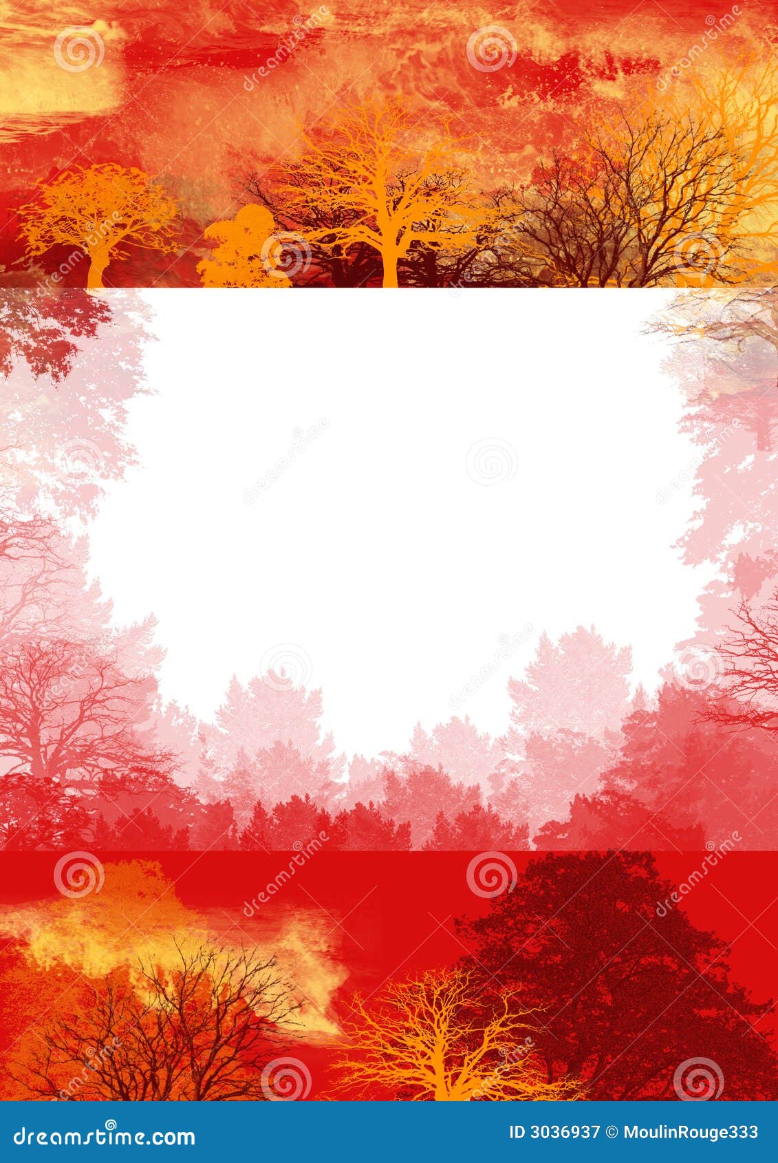 Red Autumn Background, Trees Stock Illustration - Illustration of tree ...