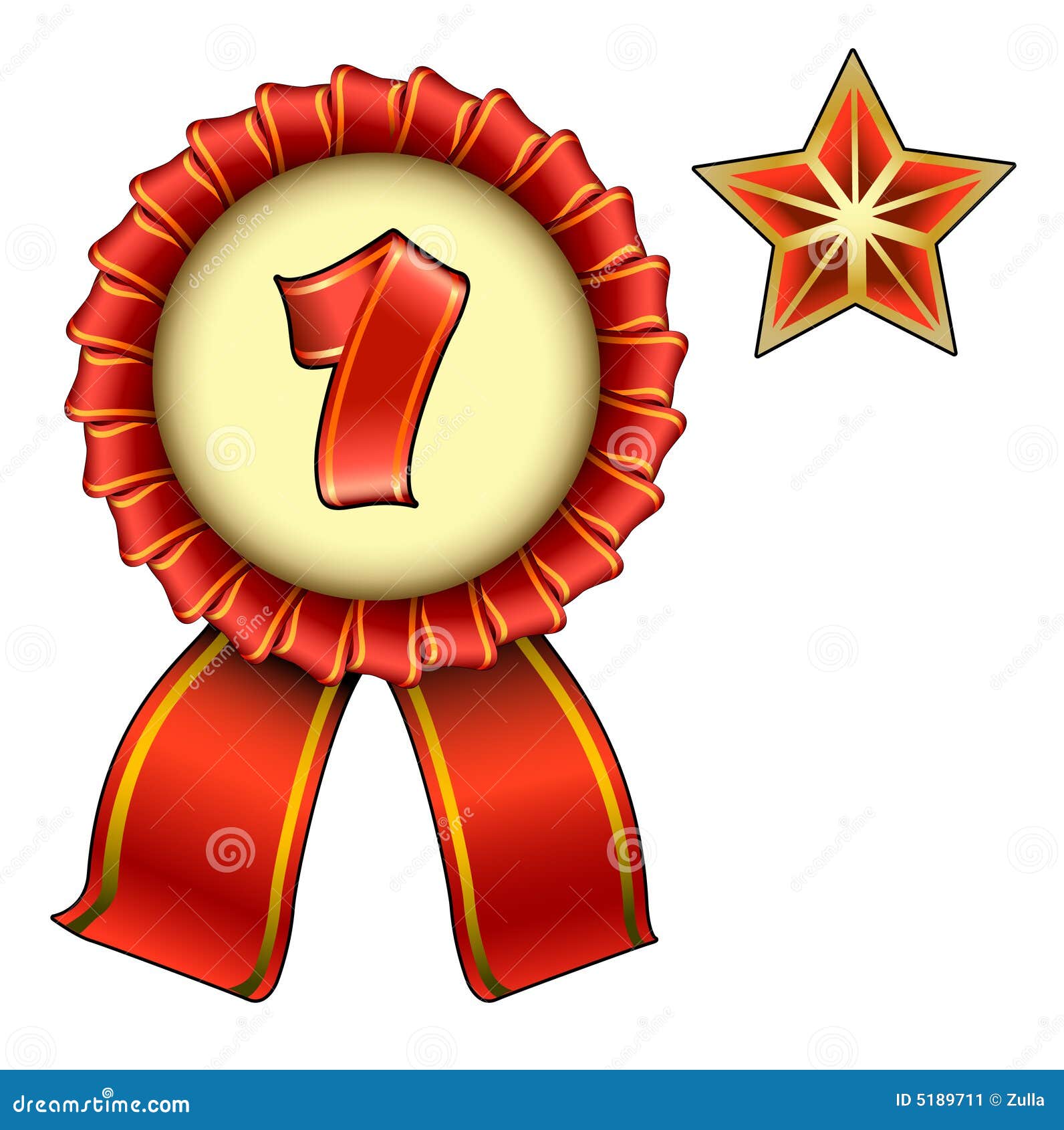 Red Award stock vector. Illustration of ribbon, painting - 5189711