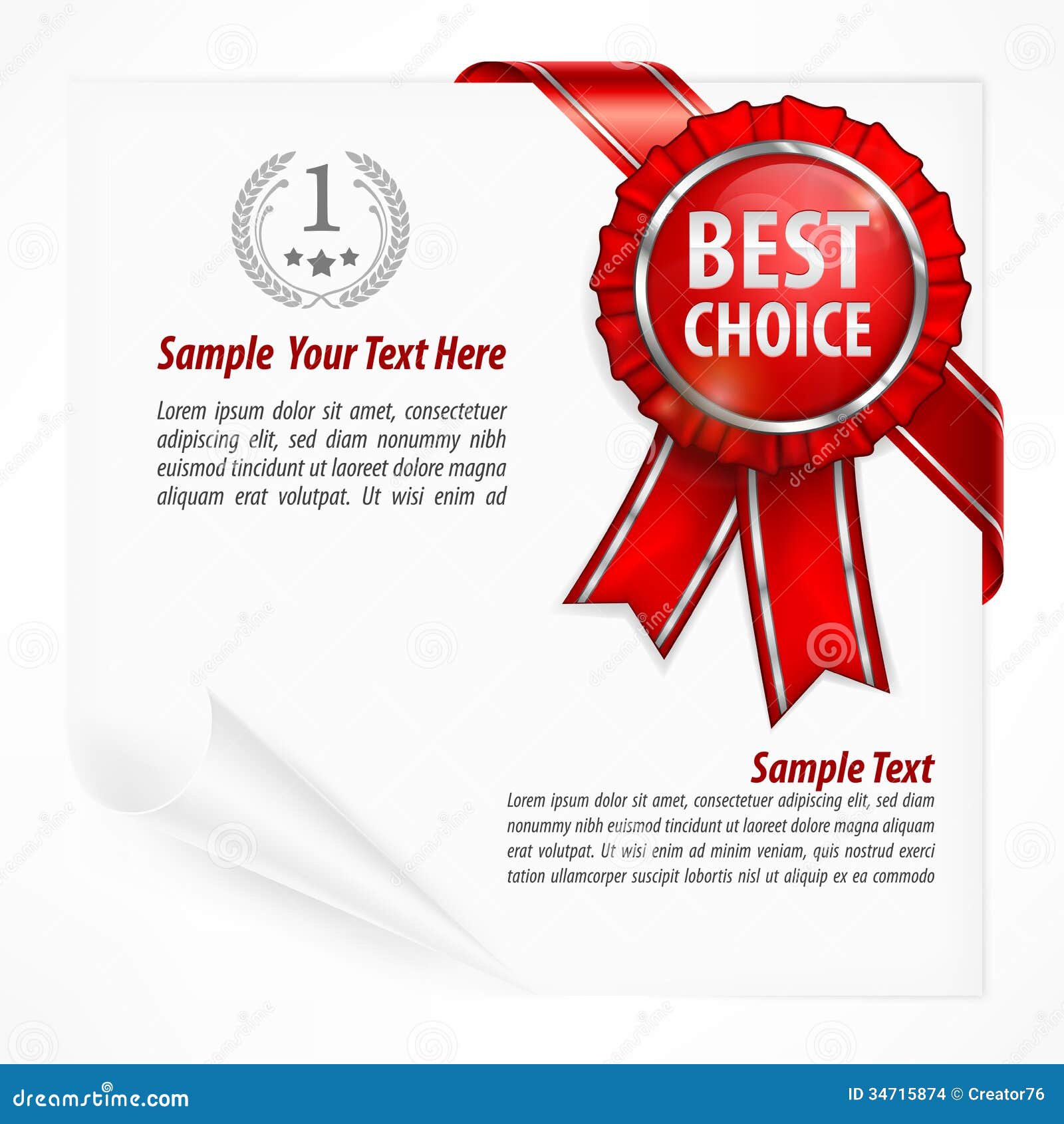 Red Award Label on Paper & Text Stock Vector - Illustration of quality ...