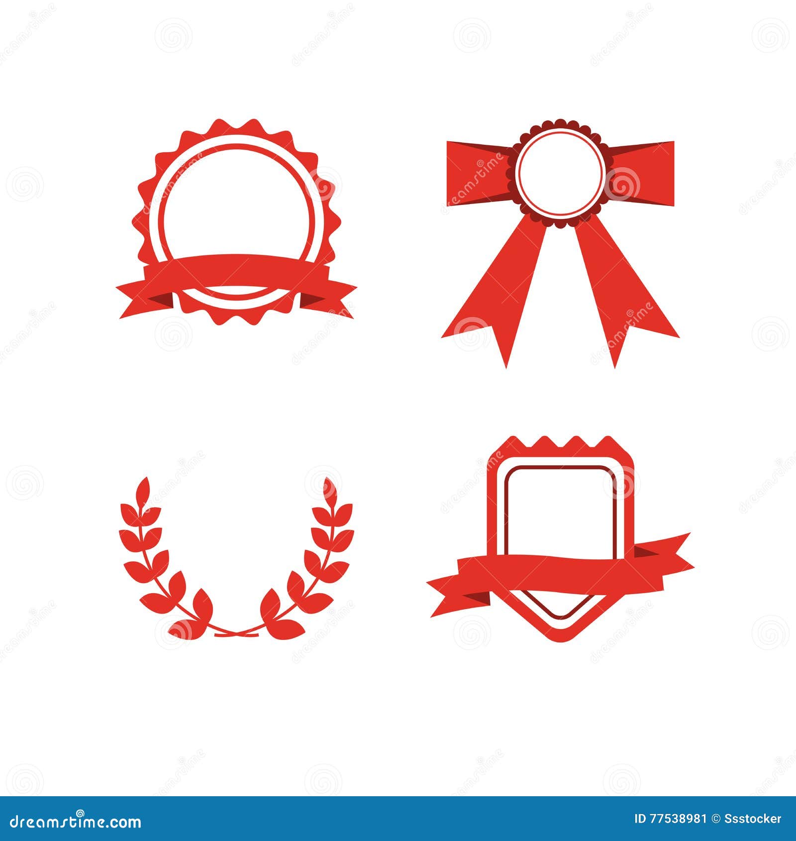 Red award labels set stock vector. Illustration of copy - 77538981