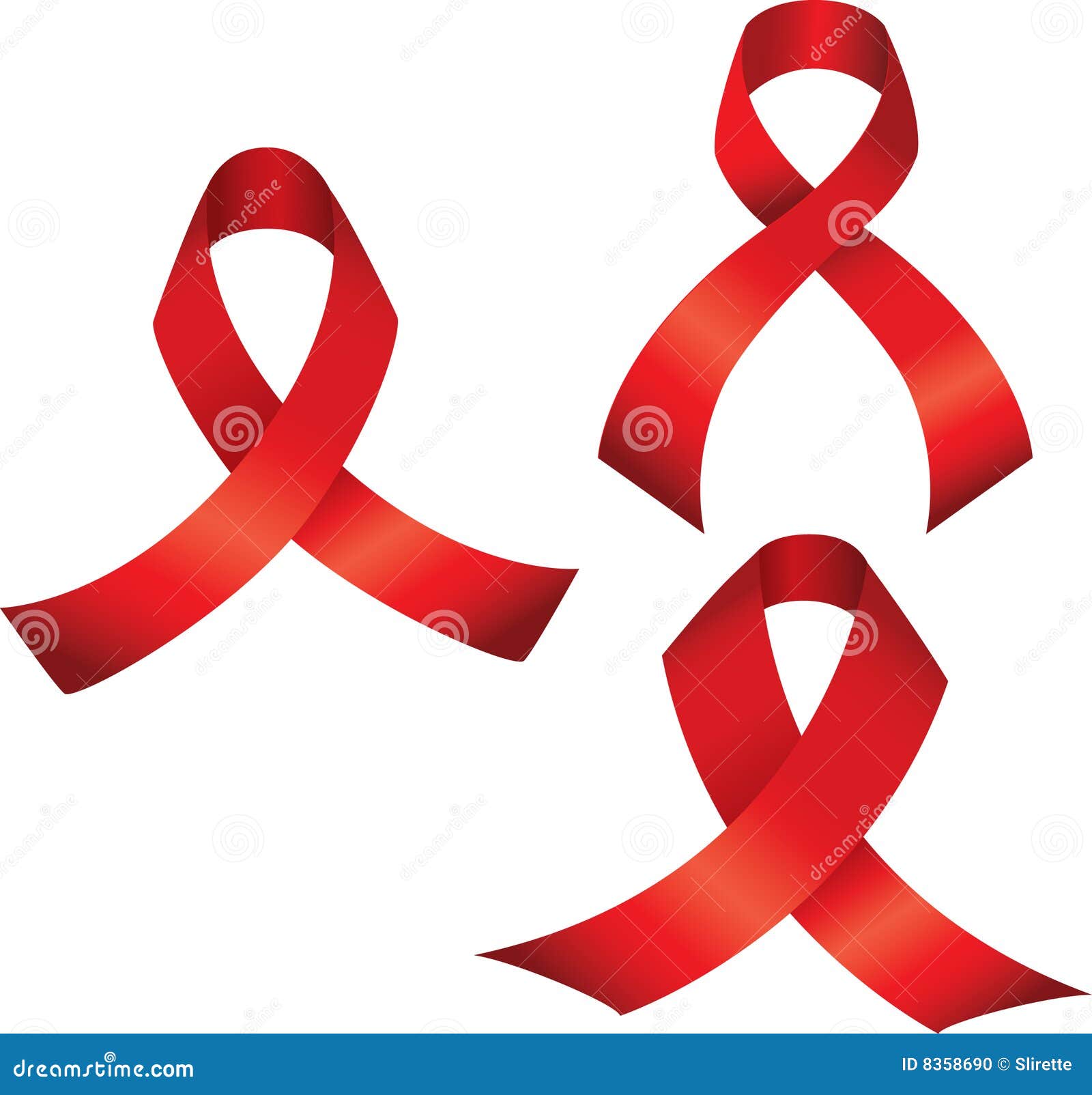 Red Awareness Ribbons stock vector. Illustration of alert - 8358690
