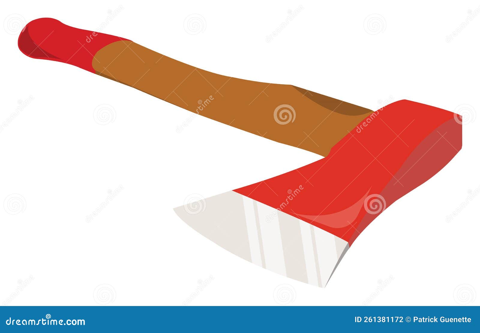 Red ax, icon stock vector. Illustration of hack, construction - 261381172