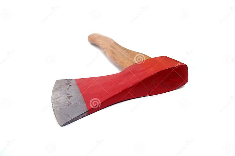 Red axe isolated stock image. Image of shaft, corrosion - 13660745