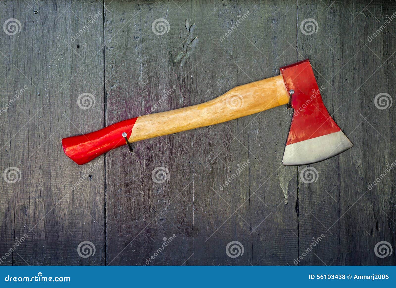 Red axe on the wall stock photo. Image of metal, lumber - 56103438