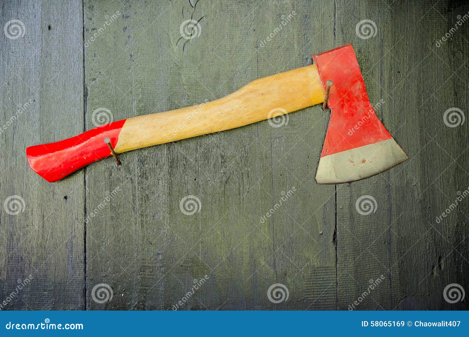 Red axe stock image. Image of iron, hatchet, steel, tool - 58065169