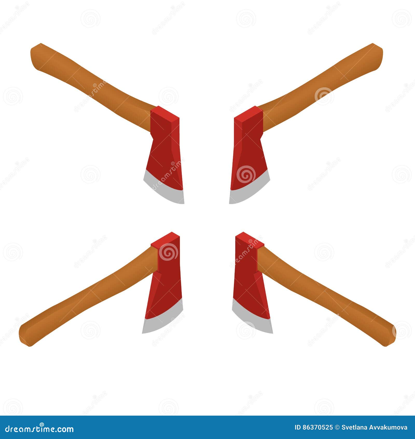 The Red Axe with a Wooden Handle. Stock Vector - Illustration of lumber ...