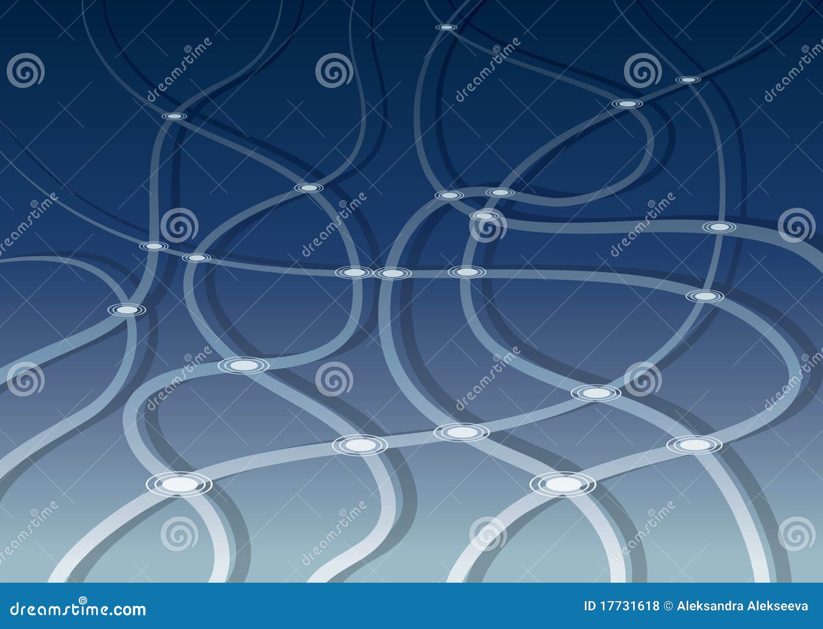 Red Azul De Puntas Conectadas Ilustración del Vector - Ilustración de ...