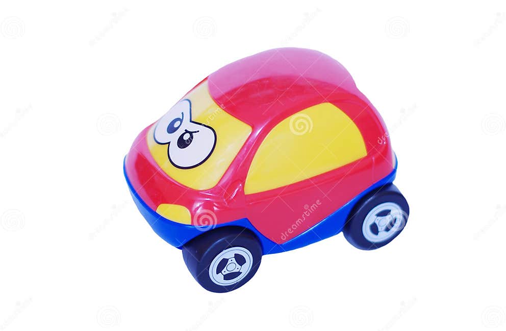 Red Baby Car on White Background Stock Image - Image of isolated ...