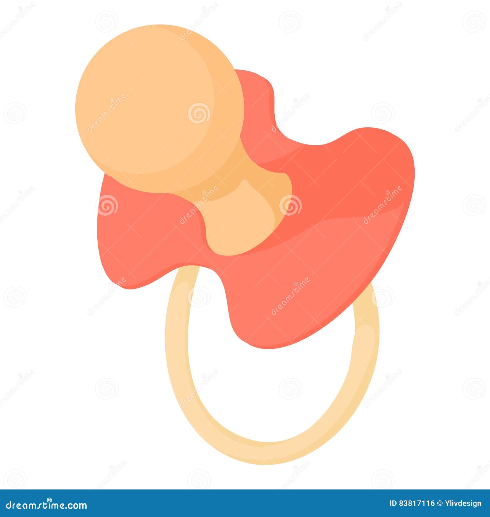 Red Baby Pacifier Icon, Cartoon Style Stock Vector - Illustration of ...
