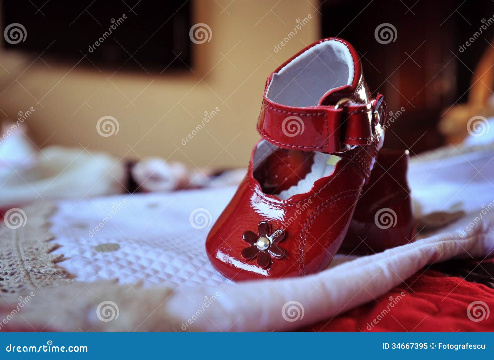 Red baby shoes stock image. Image of nice, children, walk - 34667395