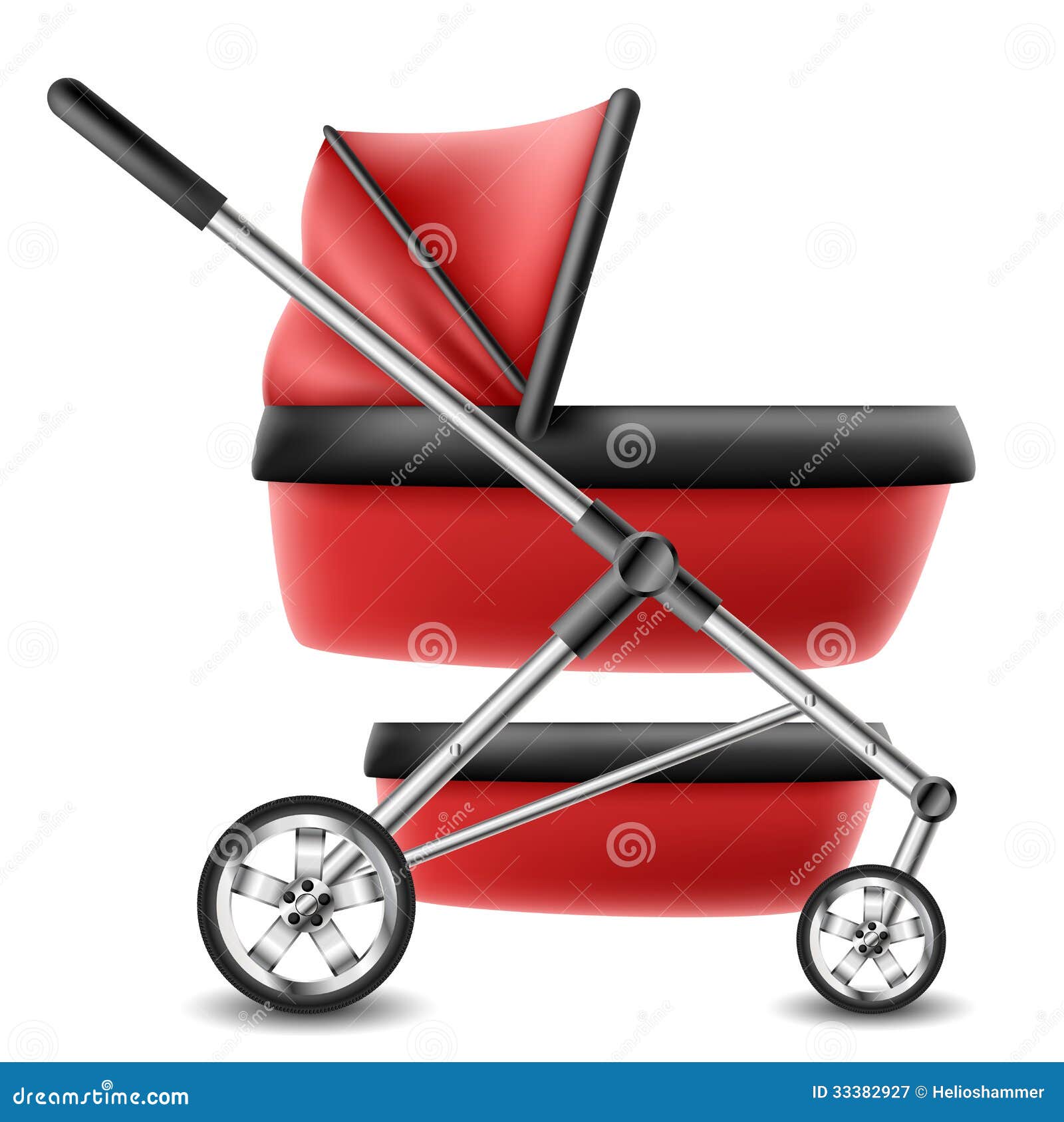 Red baby stroller stock vector. Illustration of mother - 33382927