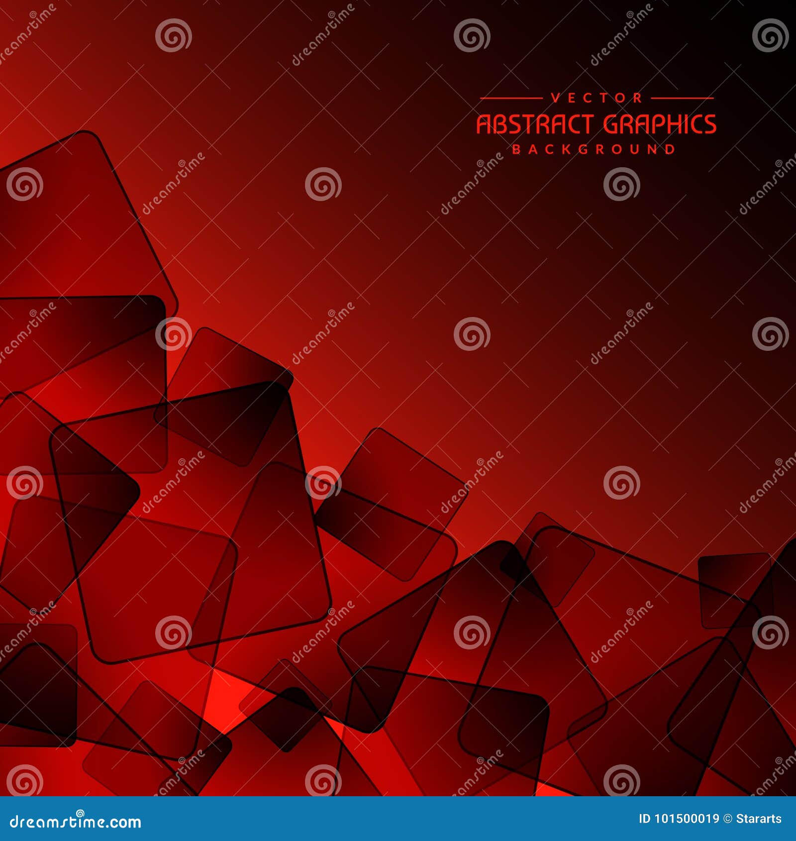 Red Background with Abstract Black Square Shapes Stock Vector ...
