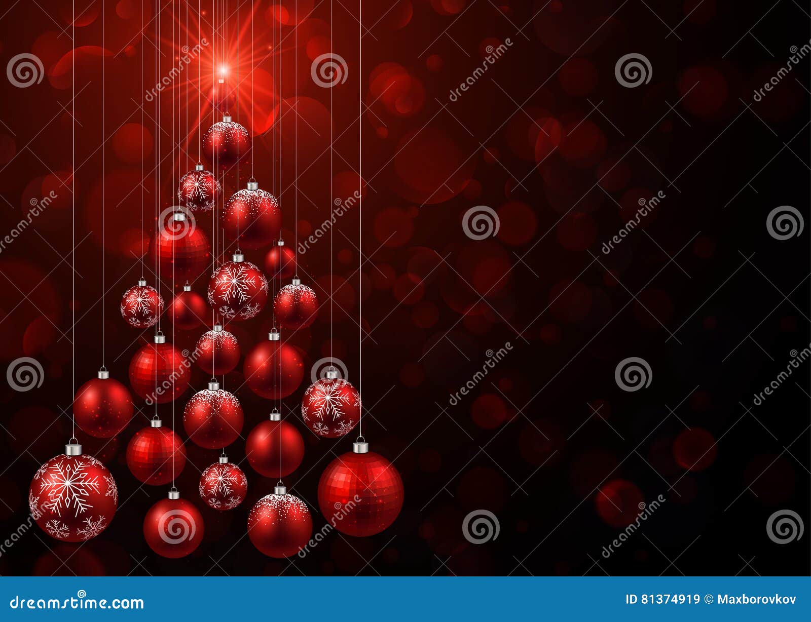 Red Background with Christmas Tree. Stock Vector - Illustration of ...