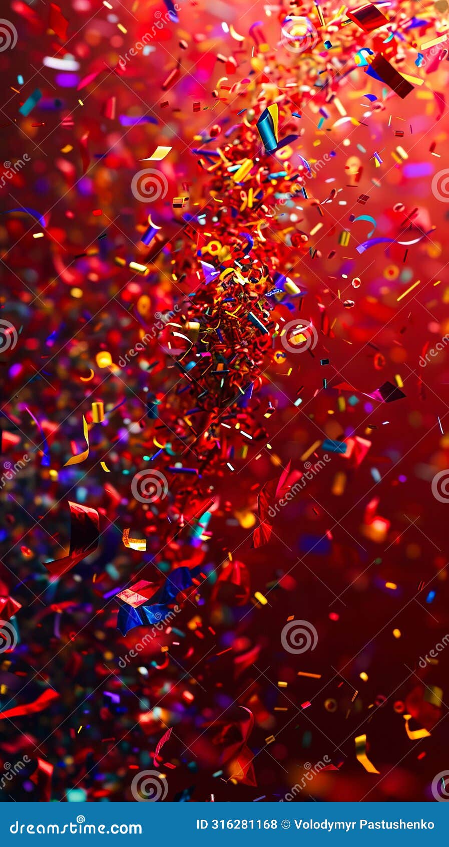 A Red Background with Confetti Falling Down Stock Photo - Image of ...