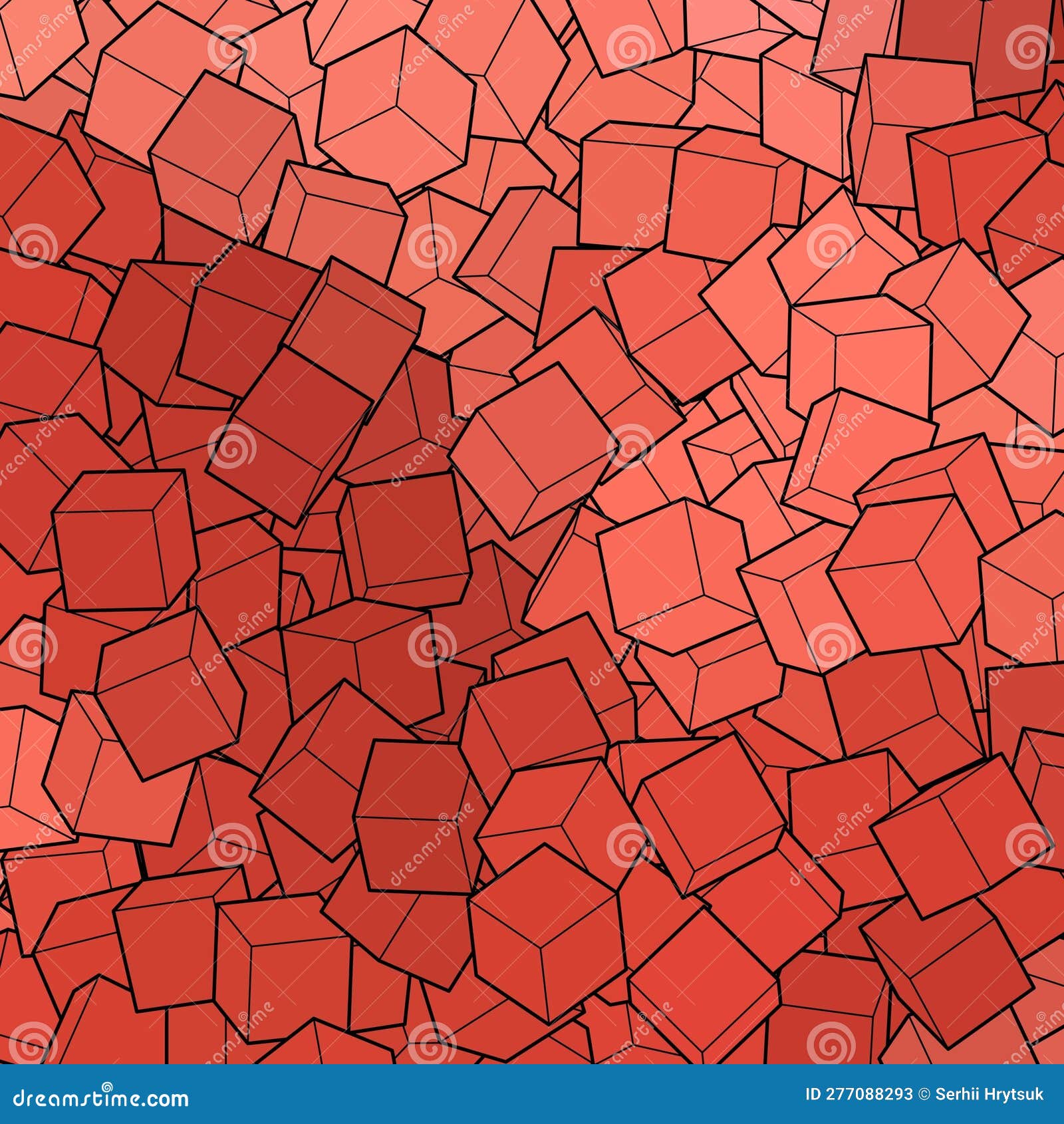 Red Cubes Template.Cube Background.3D Cubes Illustration ...