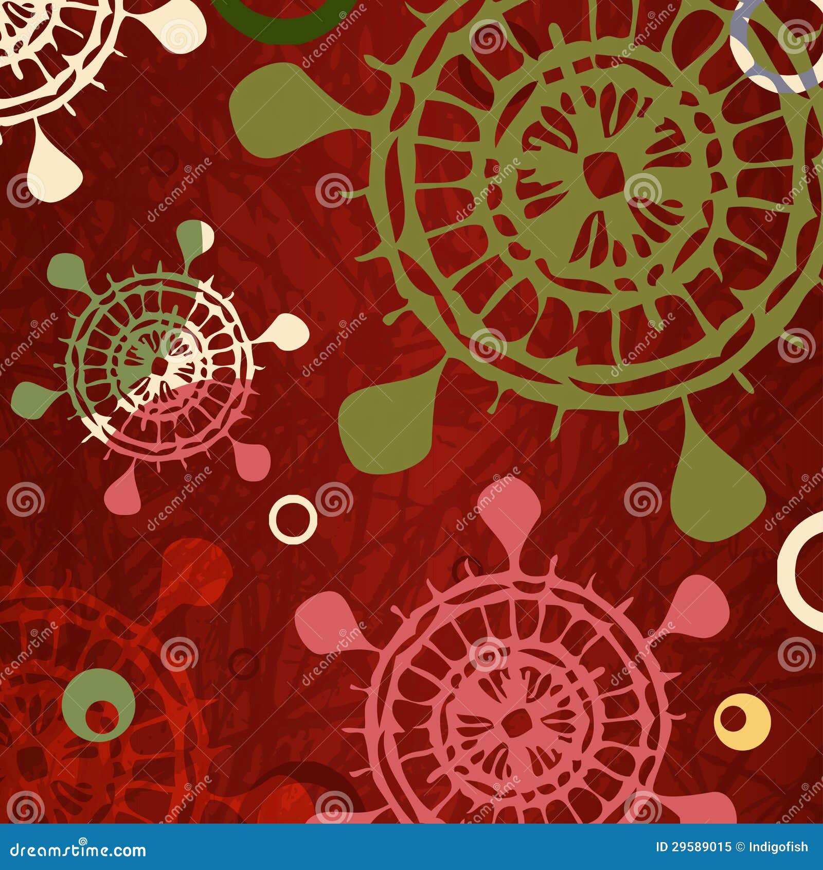 Red Background with Decorative Shapes Stock Vector - Illustration of ...