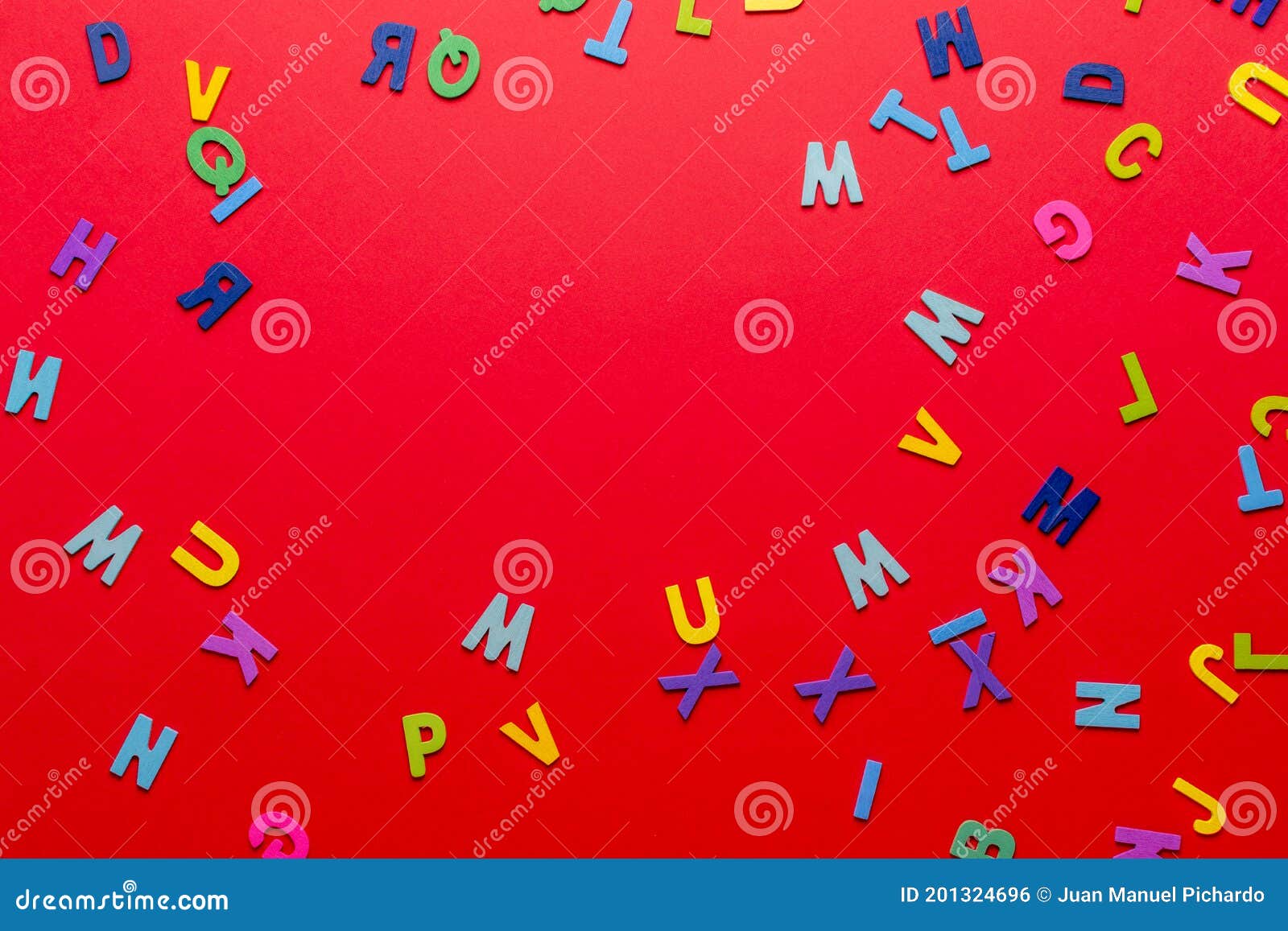 Red Background With Disordered Letters, Concept Poster, With Space To ...
