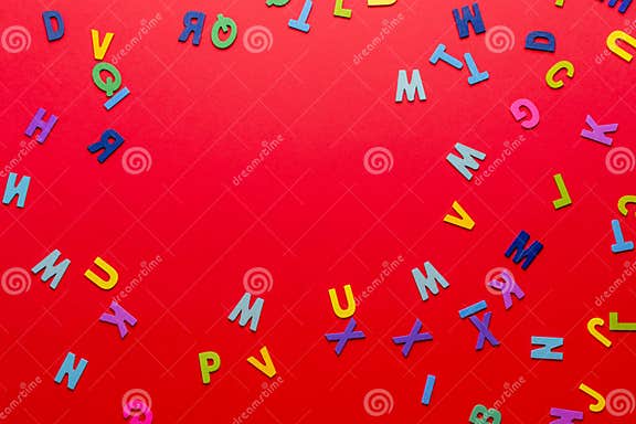 Red Background with Disordered Letters, Concept Poster, with Space To ...