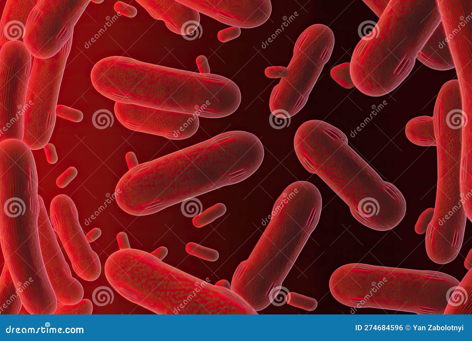 Red Background of Escherichia Coli. Generative AI Stock Illustration ...