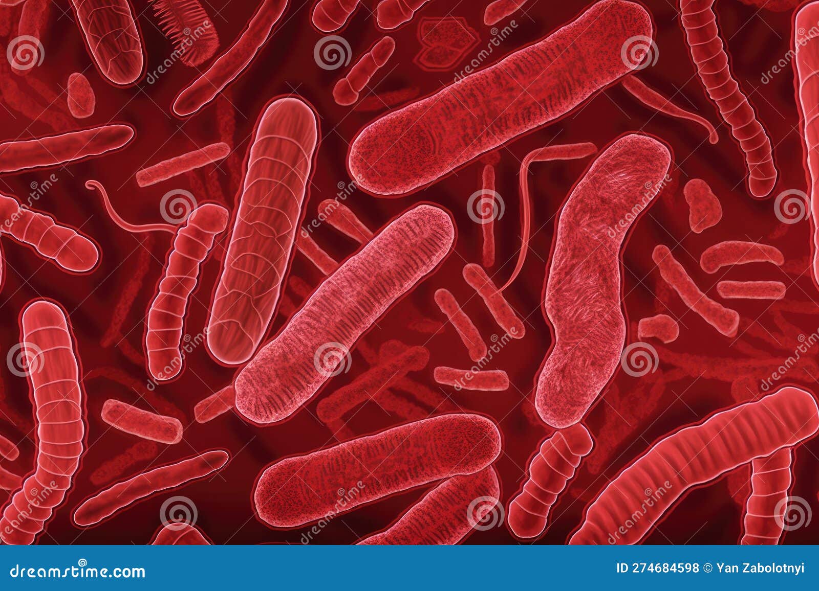 Red Background of Escherichia Coli. Generative AI Stock Illustration ...
