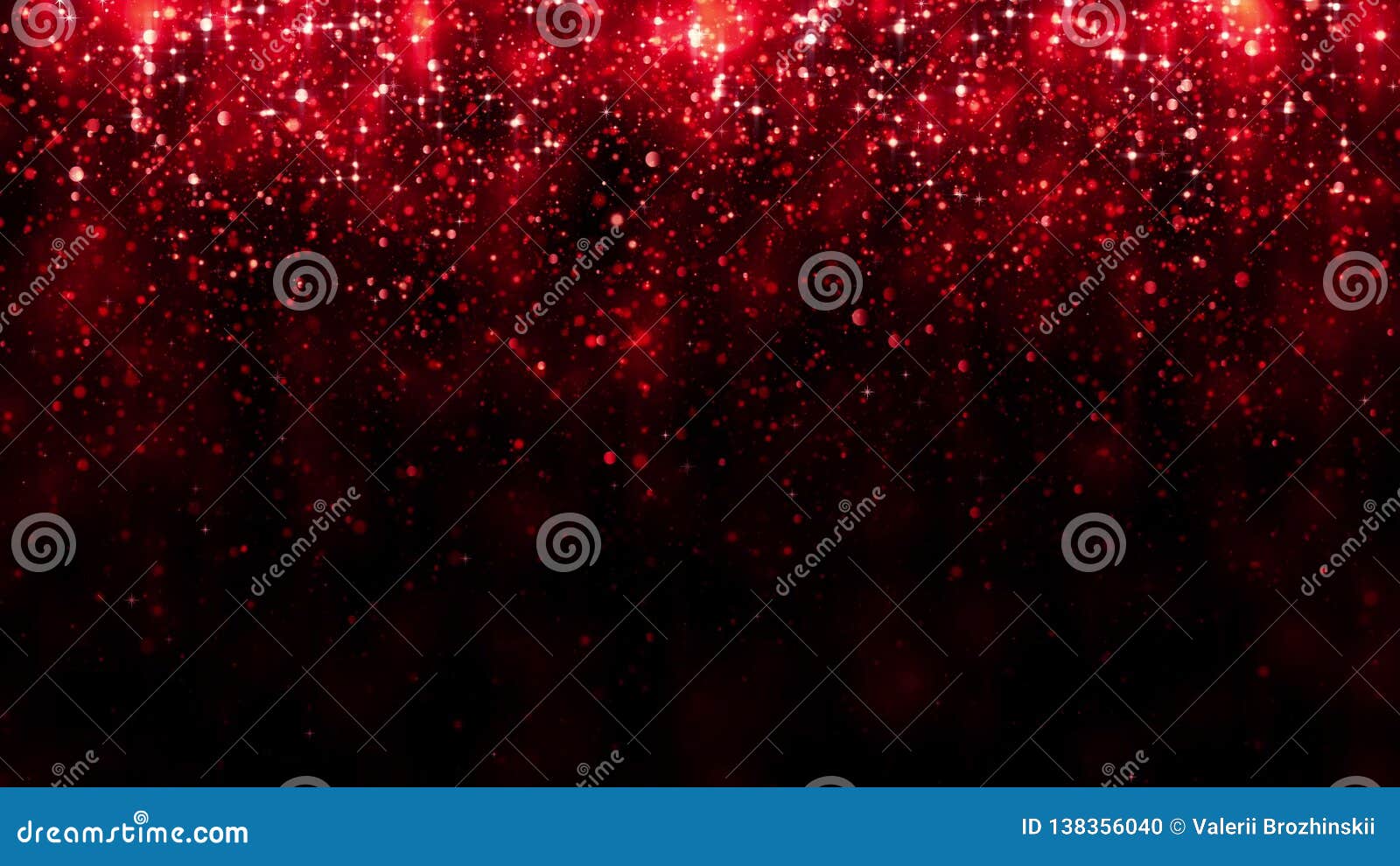 Red Background with Falling Glitter Particles. Beautiful Festive ...