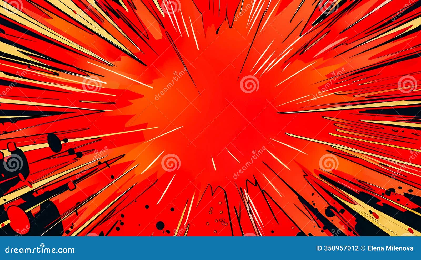 Background with Fireworks Explosion, Comic Book Style Stock Photo ...