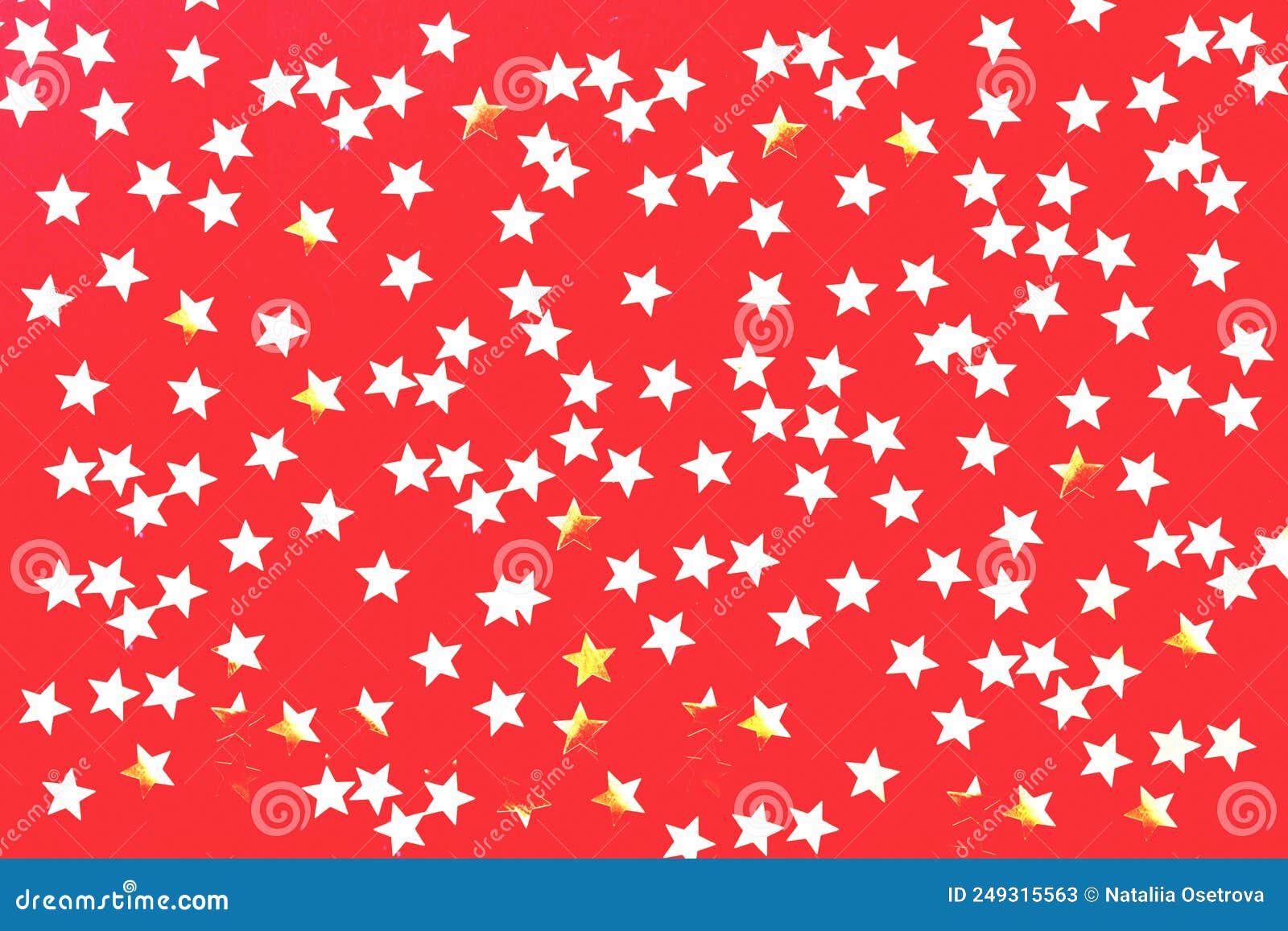 Red Background with Glitter Stars. Festive Packaging Design Stock Image ...