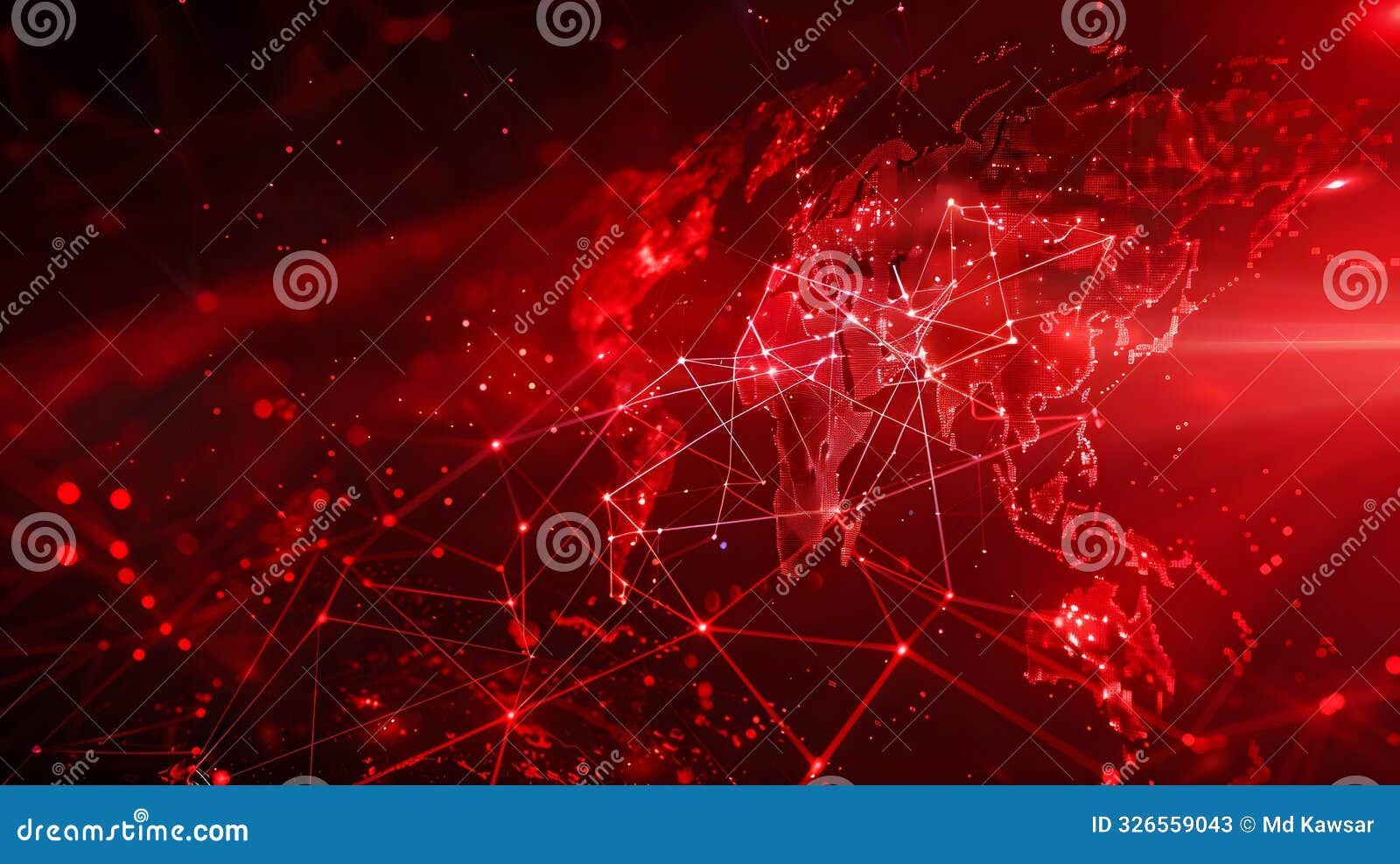 Global Network Map Red Digital Wallpaper Stock Illustration ...