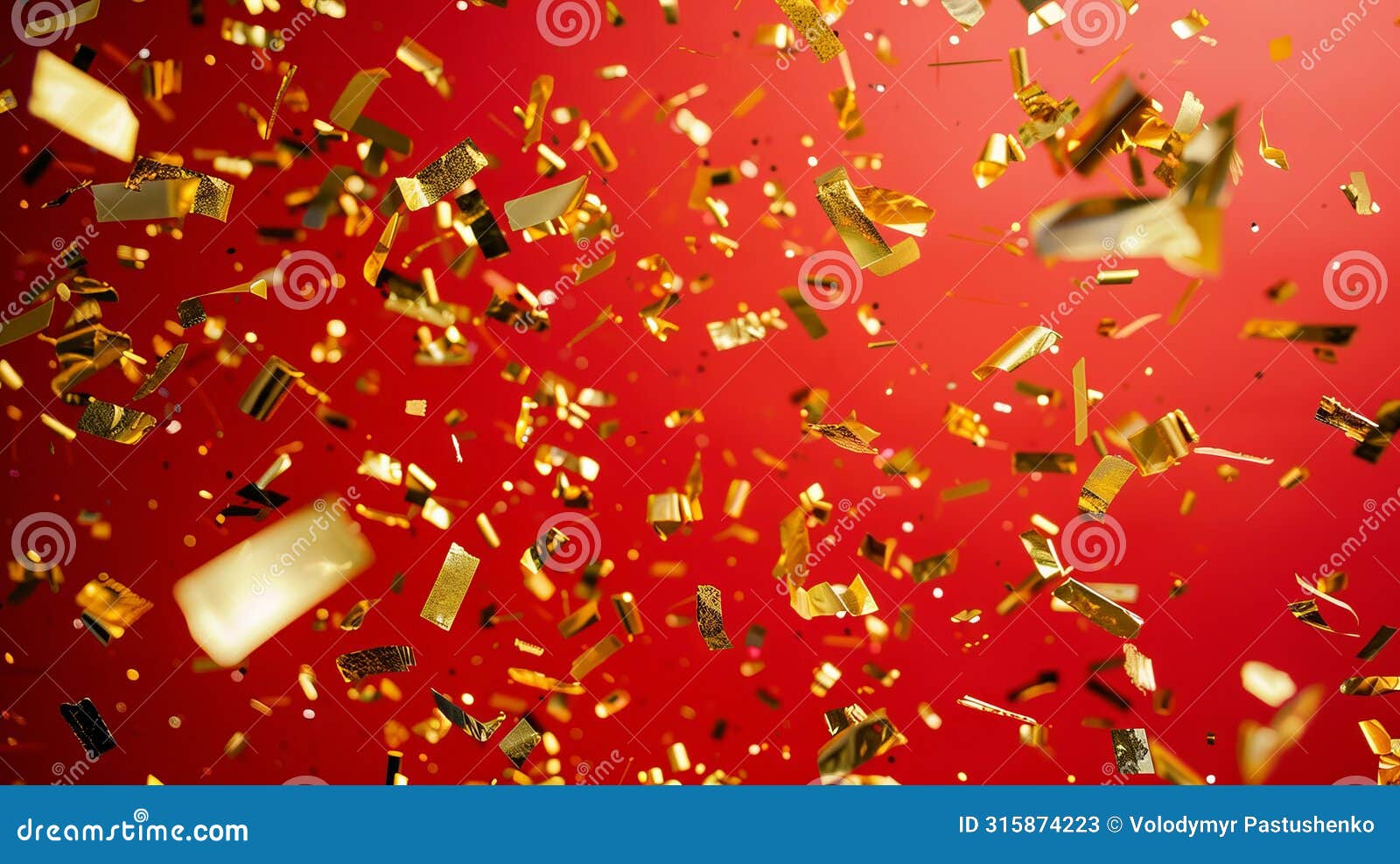 A Red Background with Gold Confetti Falling Stock Image - Image of ...