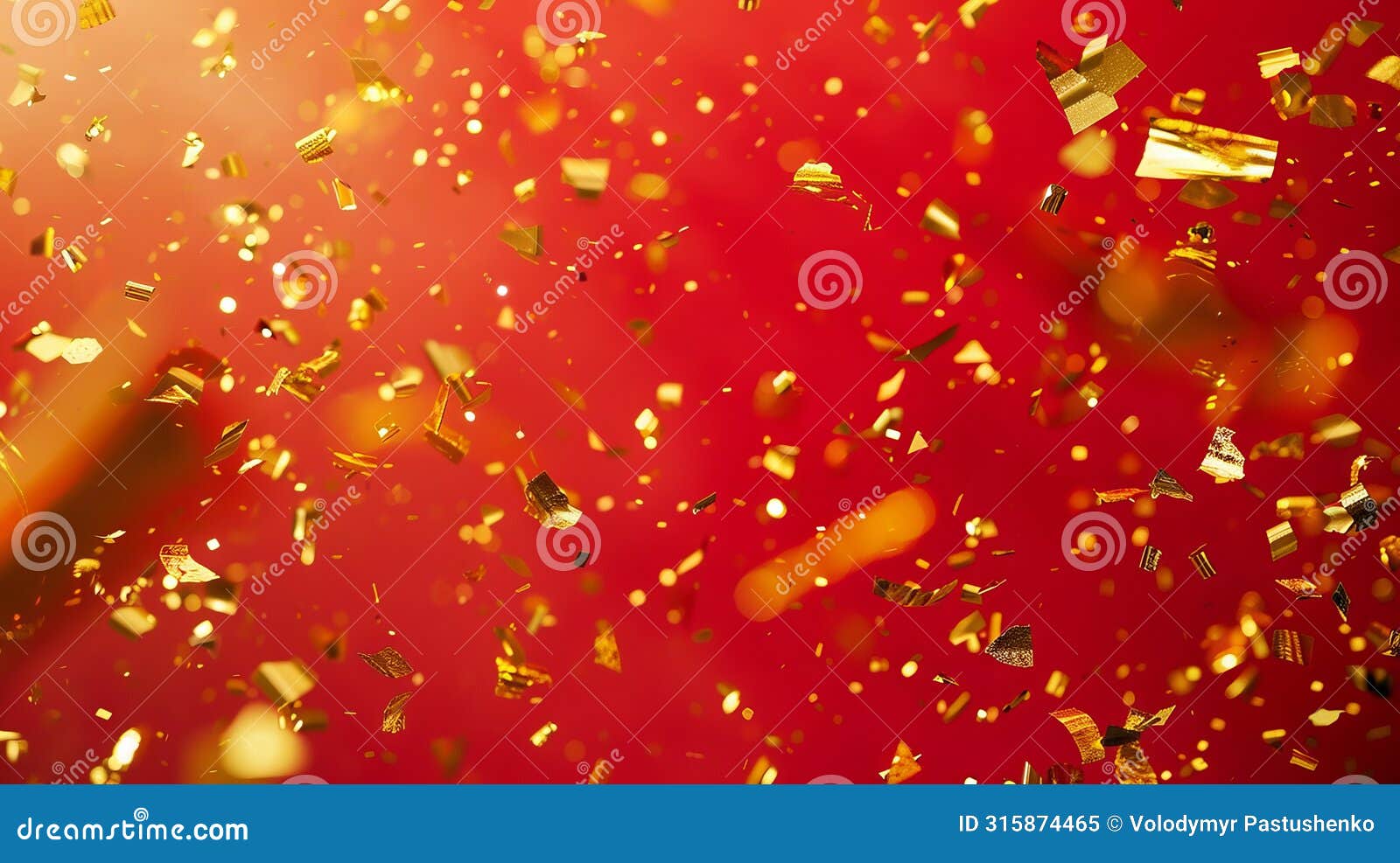 A Red Background with Gold Confetti Stock Image - Image of light ...