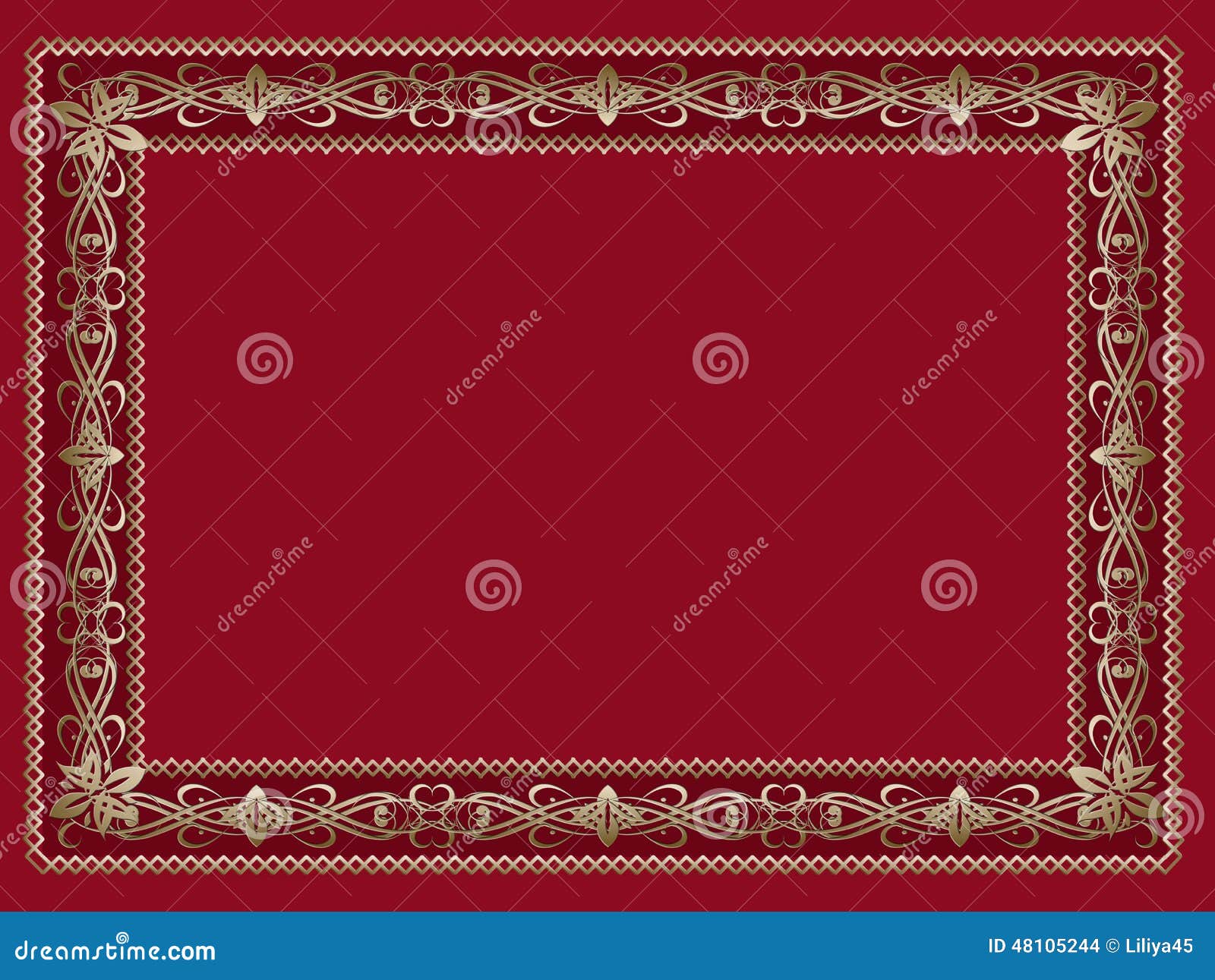 Red Background with Gold Ornament. Stock Illustration - Illustration of ...
