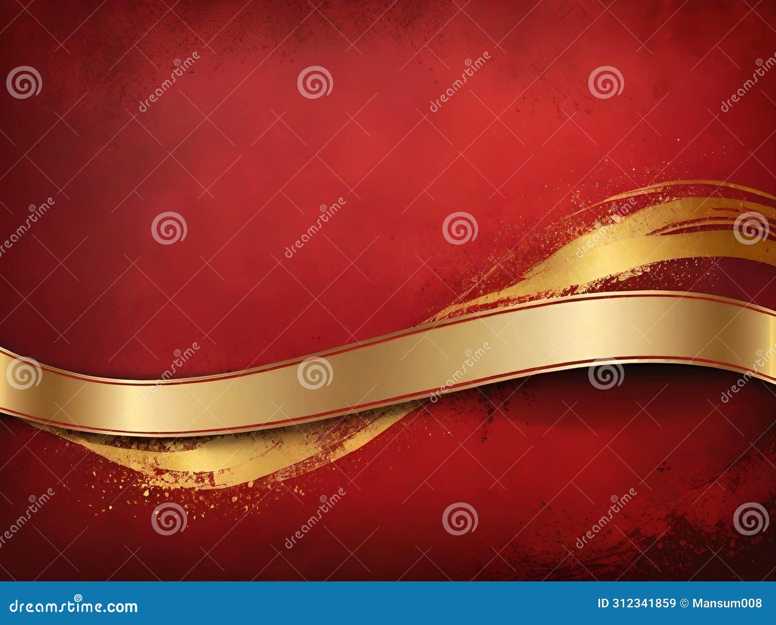 Red Background with Gold Ribbon Stock Illustration - Illustration of ...