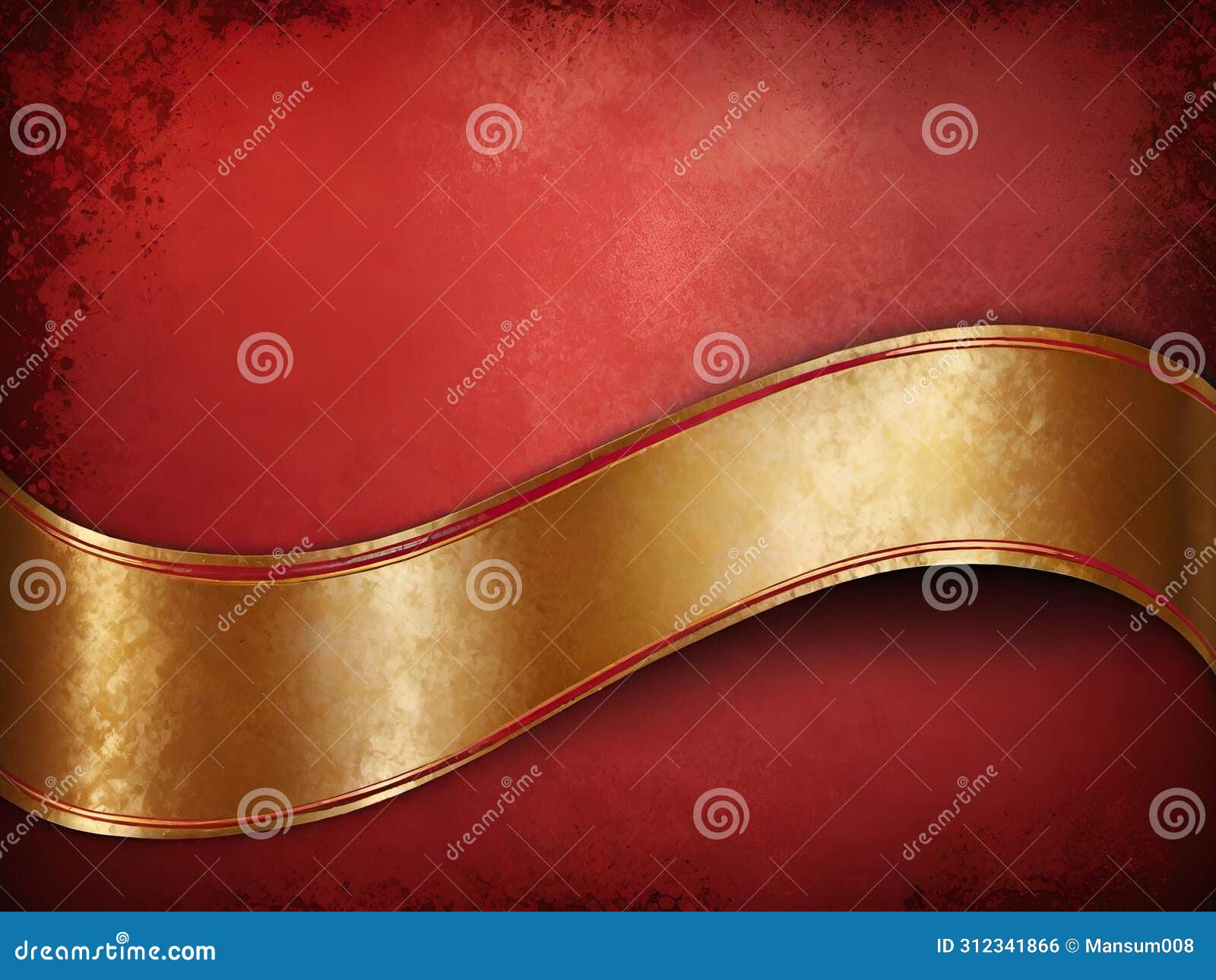 Red Background with Gold Ribbon Stock Illustration - Illustration of ...
