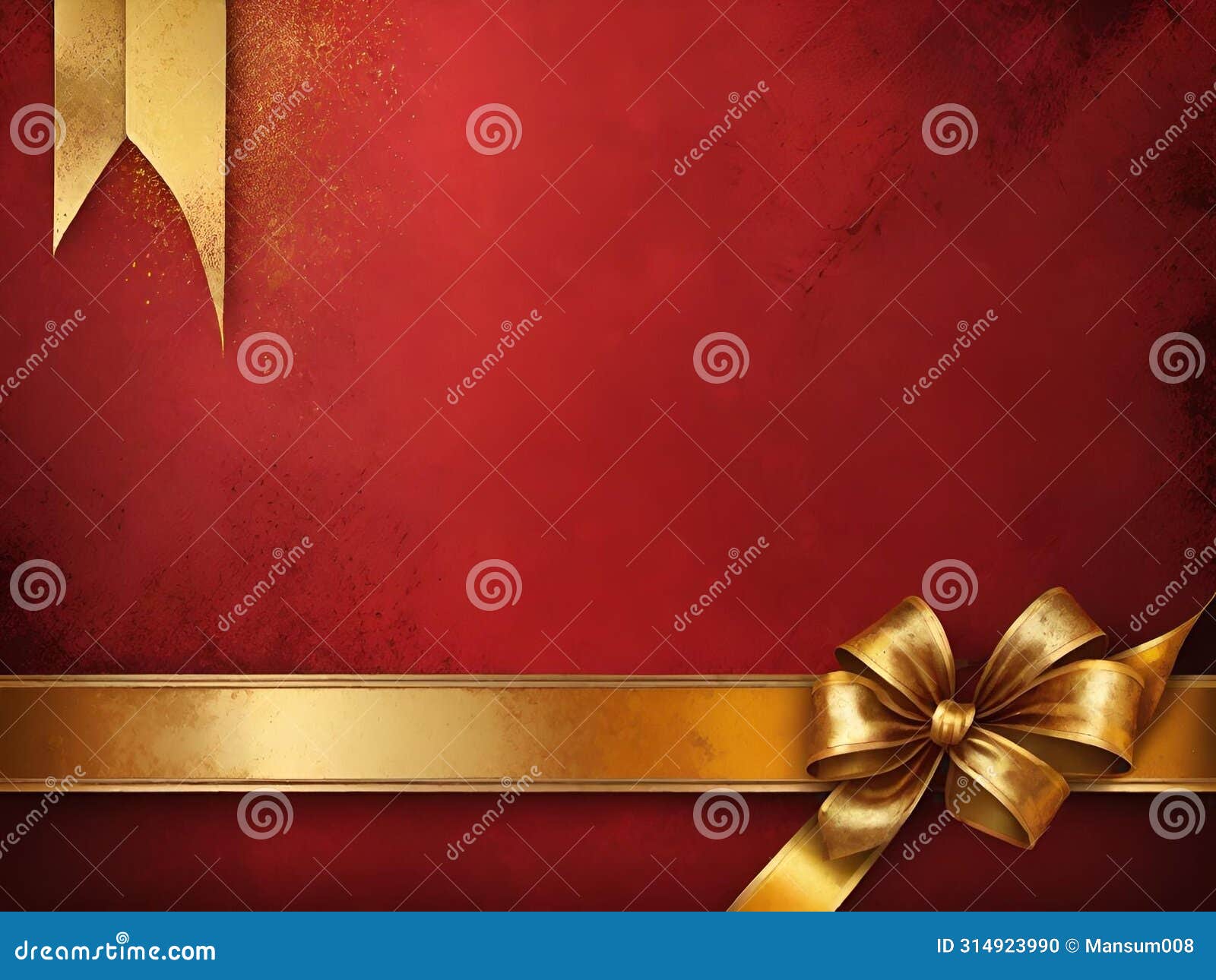 Red Background with Gold Ribbon Stock Illustration - Illustration of ...
