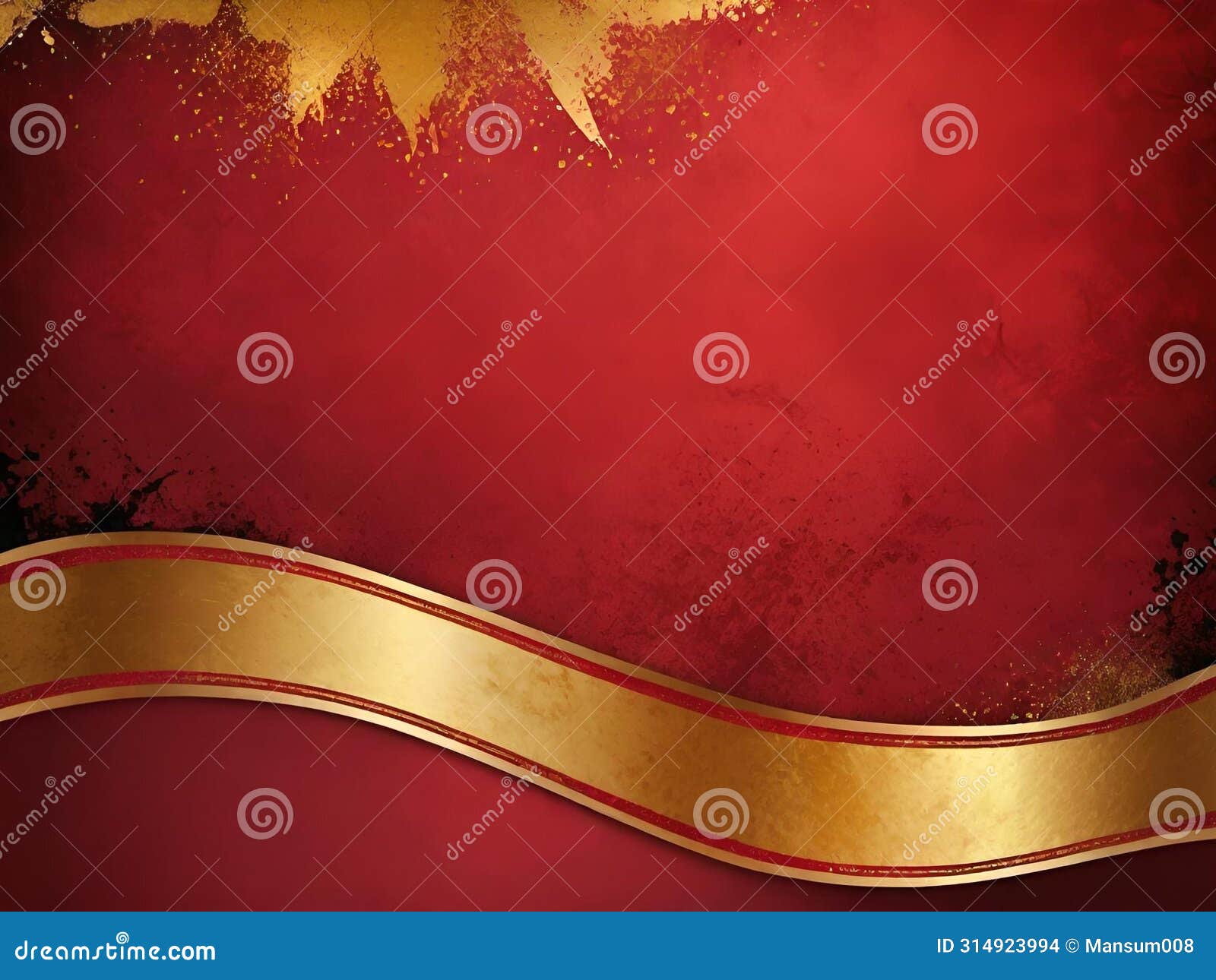 Red Background with Gold Ribbon Stock Illustration - Illustration of ...