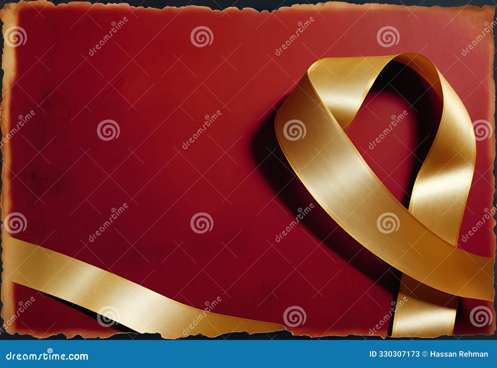 Red Background with Gold Ribbon Stock Illustration - Illustration of ...