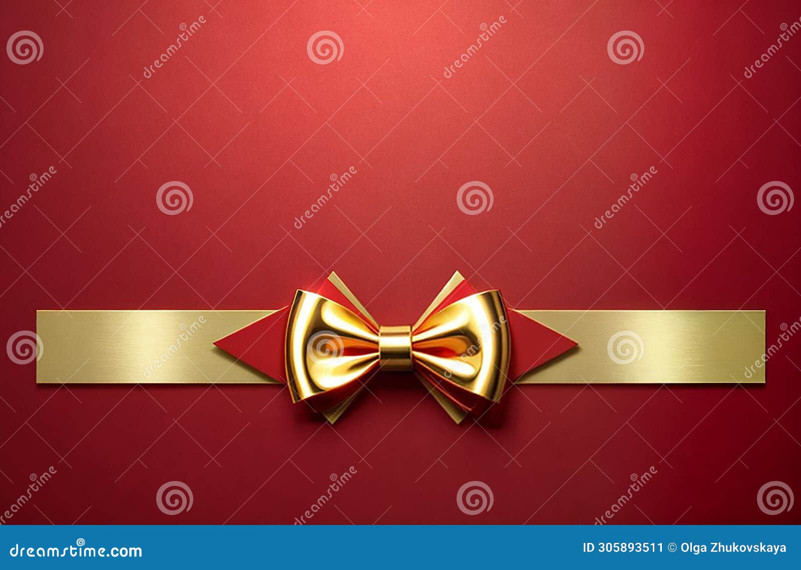 Red Background with Gold Ribbon and Bow Stock Illustration ...